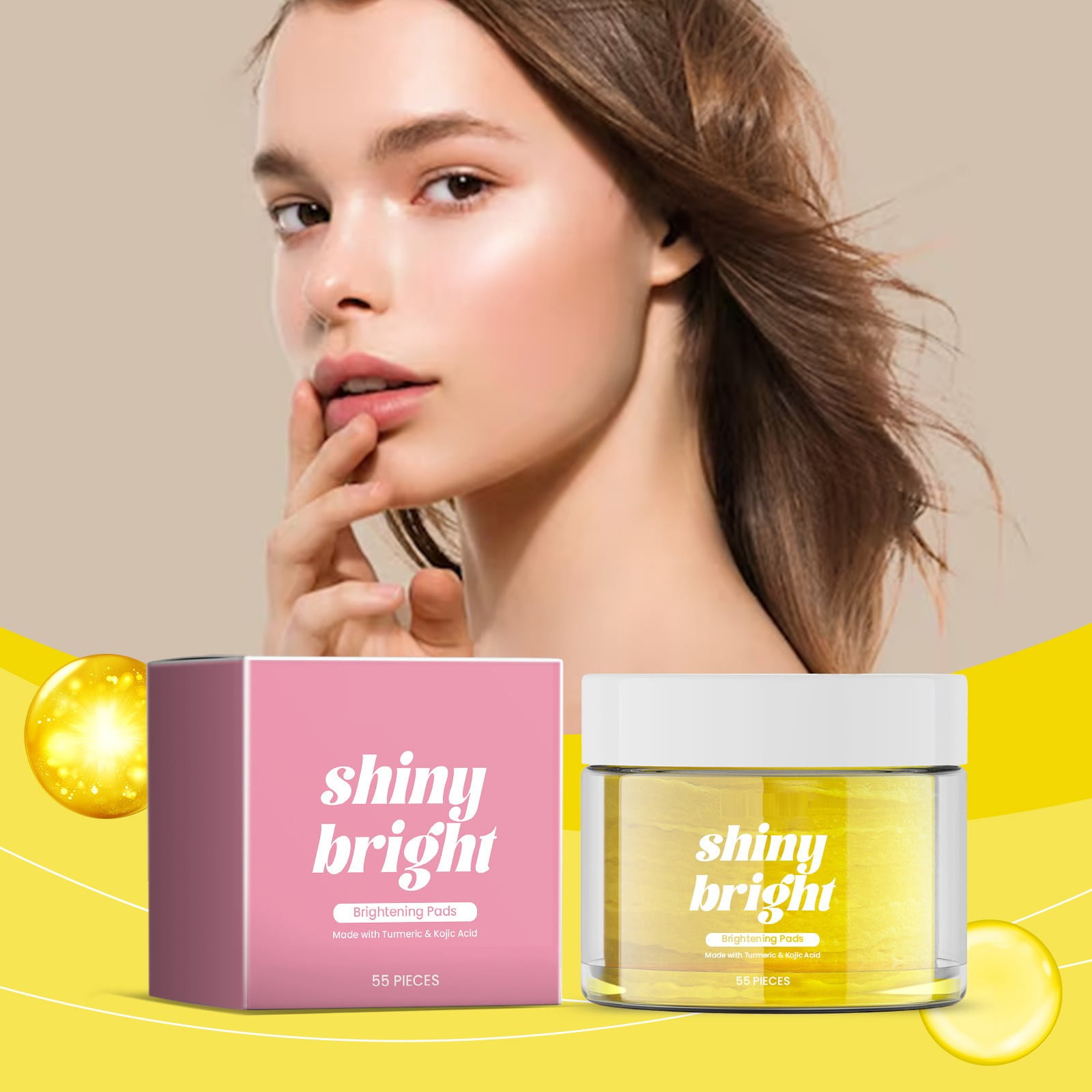 Shine Bright Turmeric Kojic Acid Cleansing Pads, Shine Bright Face Pads ...