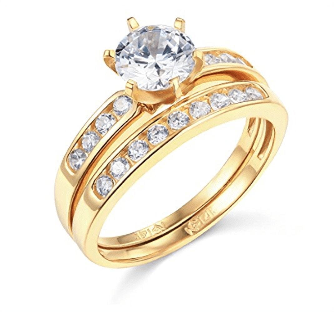 Shine Brite With A Diamond 2.10ct Round Cut Diamond Wedding Ring Set ...