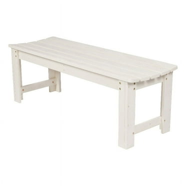 5 Ft. Backless Garden Bench - White - Walmart.com