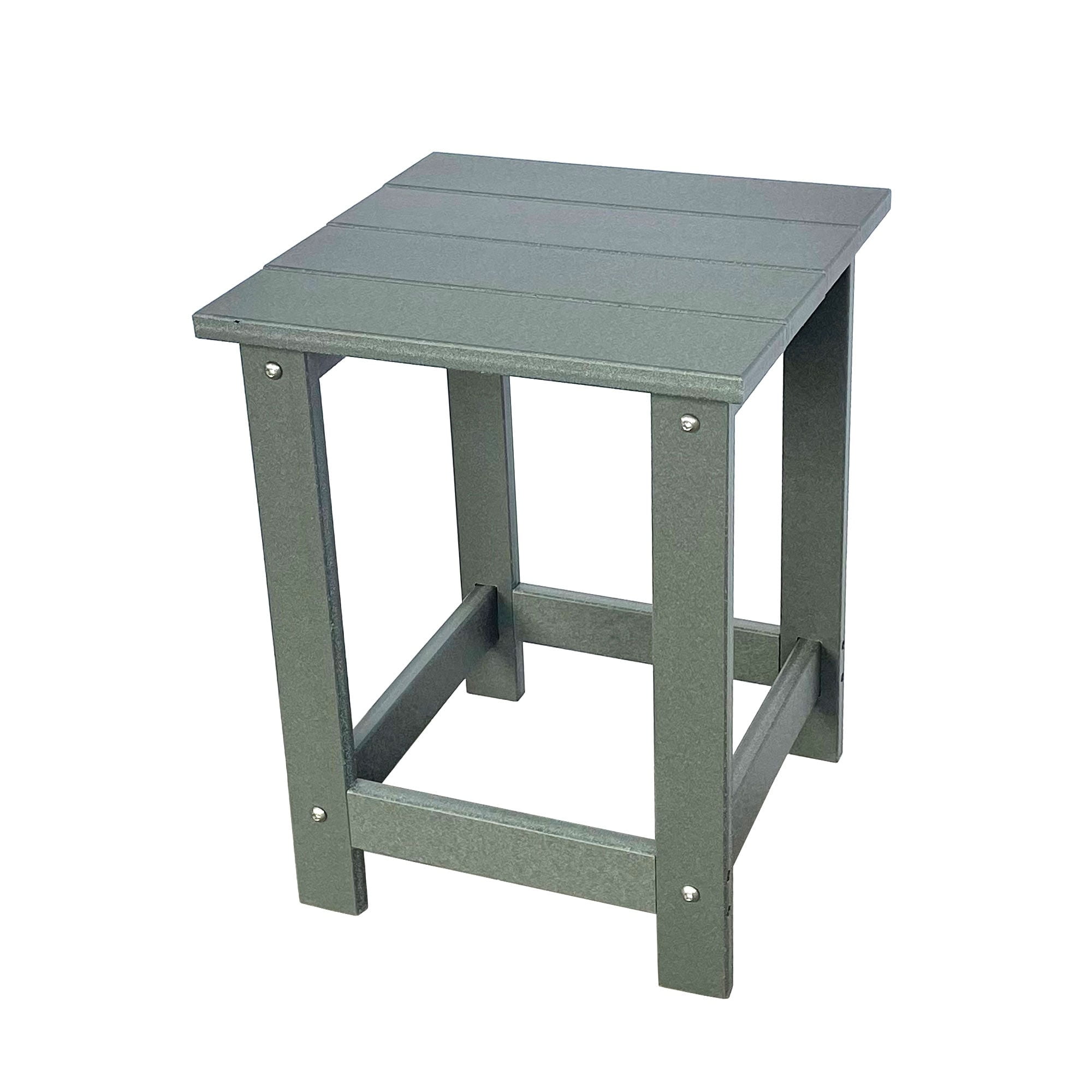 Shine Company Adirondack Indoor/Outdoor Square Resin End Table in Gray ...