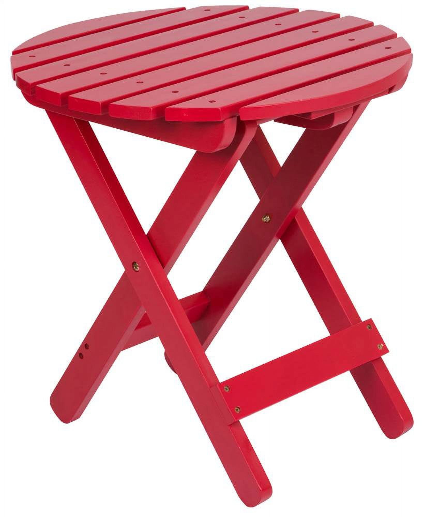 Shine Company Adirondack Round Folding Table - Chili Pepper - Walmart.com