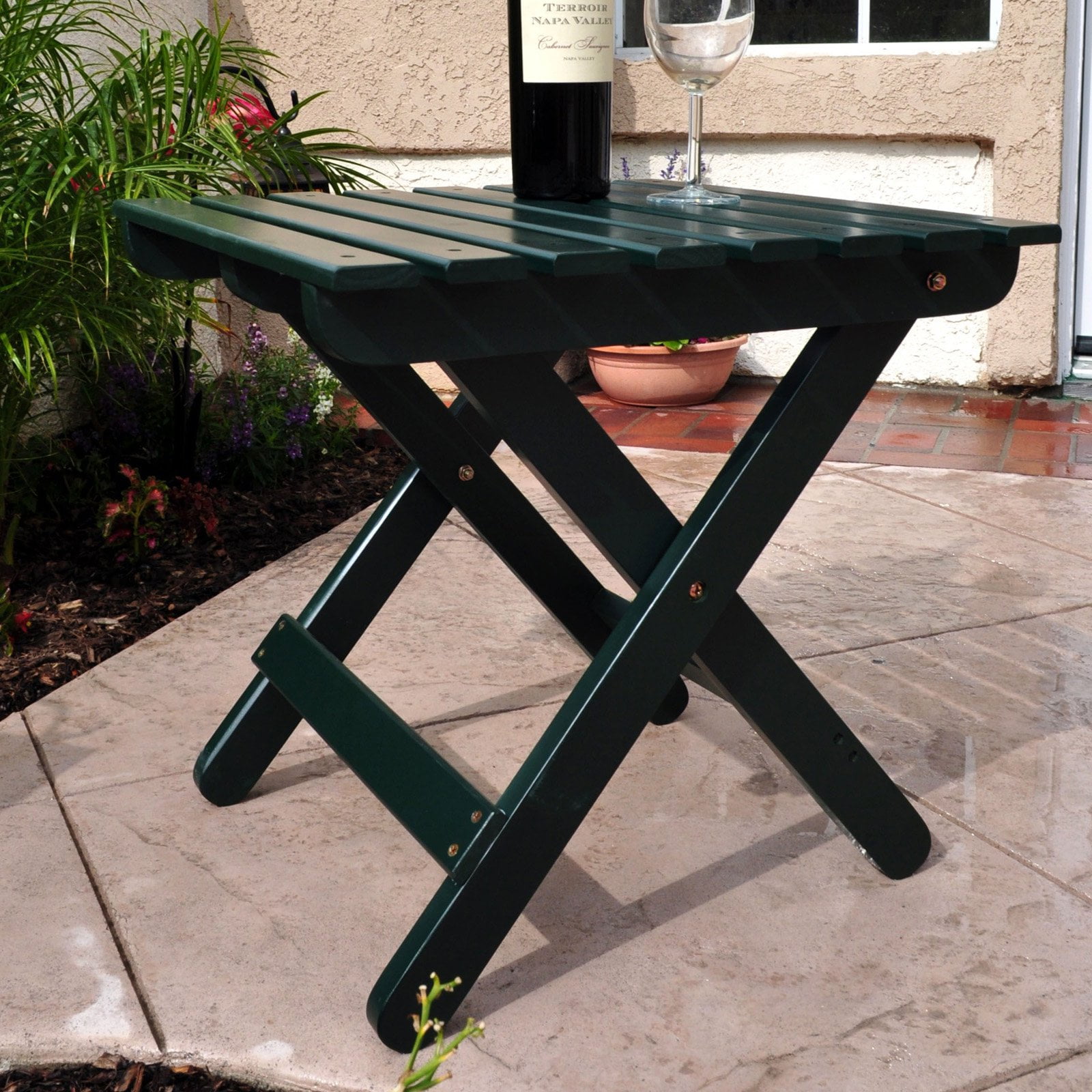 Adirondack Square Folding Table - Dark Green - Walmart.com