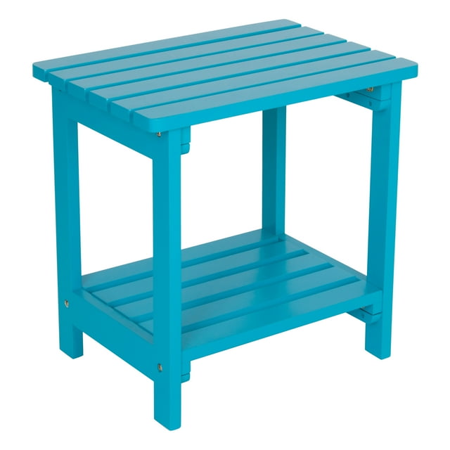 Shine Company Rectangular Side Table - Turquoise - Walmart.com