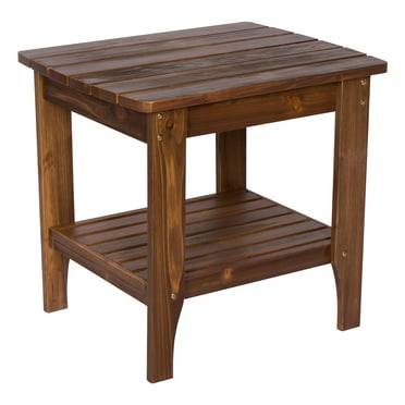Carlo Outdoor Rectangular Acacia Wood Accent Table, Brown & Teak Finish - Walmart.com