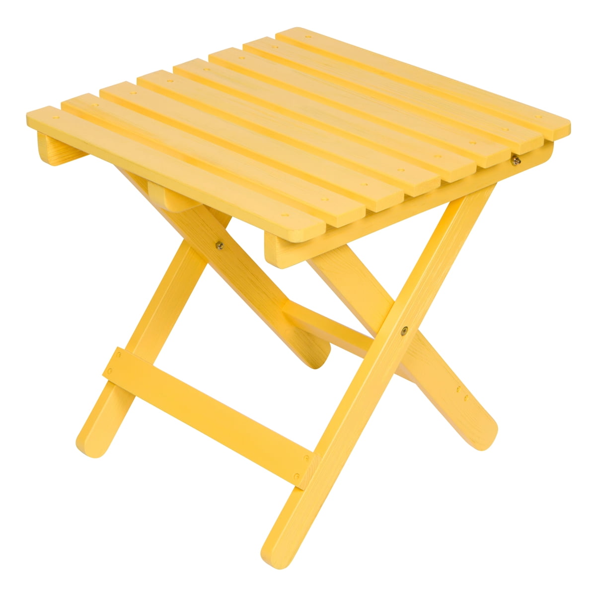 Shine Company Solid Wood Square Folding Table, Lemon Yellow - Walmart.com
