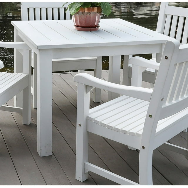 Shine Company Sunrise Outdoor Plastic Dining Table - White - Walmart.com