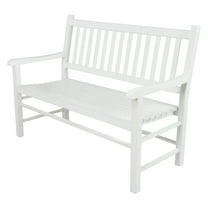 Dextrus All-Weather Garden Bench, Durable White Outdoor Seating for 2-3 ...