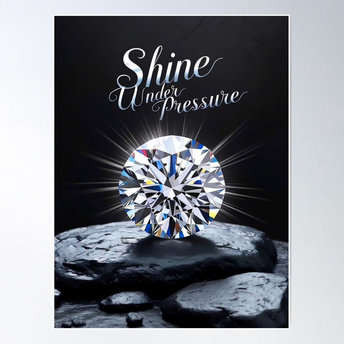 Shine Under Pressure” Motivational Poster – Typography Art For ...