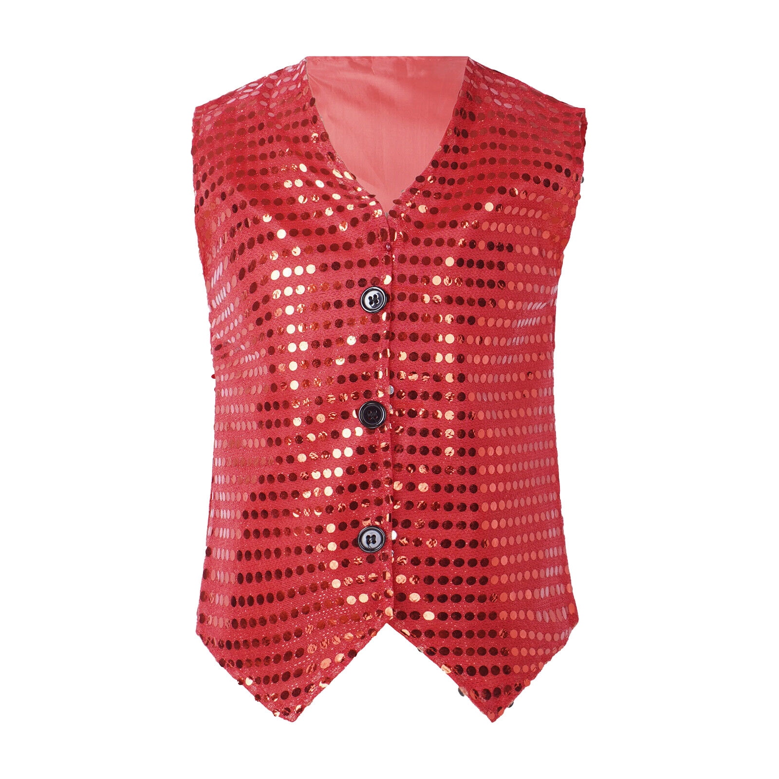 Shine Sequin Glitter Vest Top for Girls and Boys Party Attire Red,160 ...