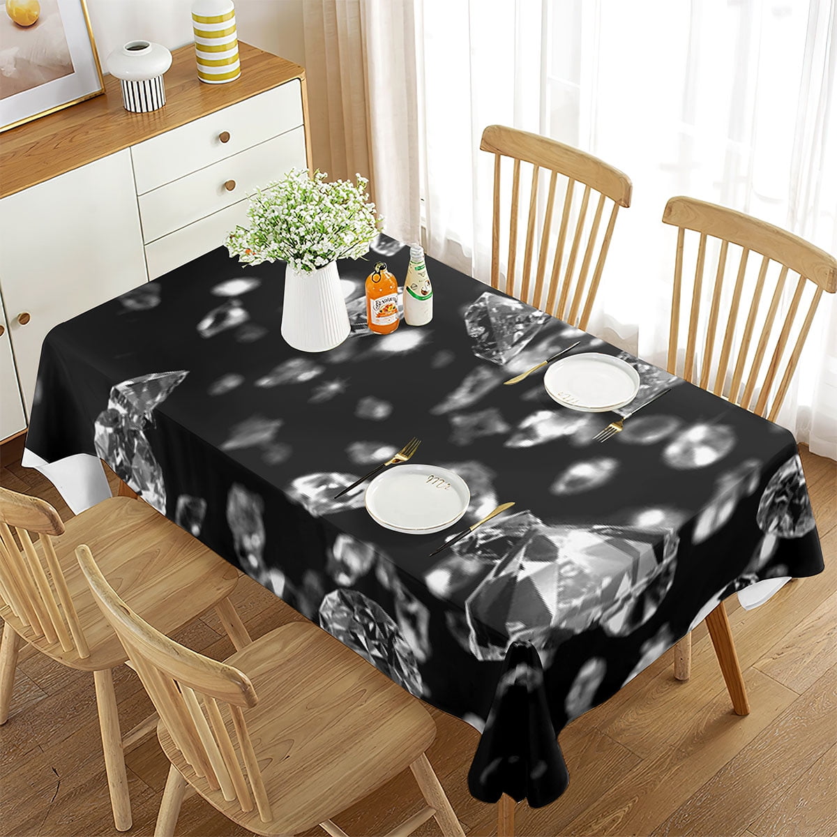 Shine Tablecloth Transparent Rectangle Table Cover for Living Room Dining Room Coffee Table ...