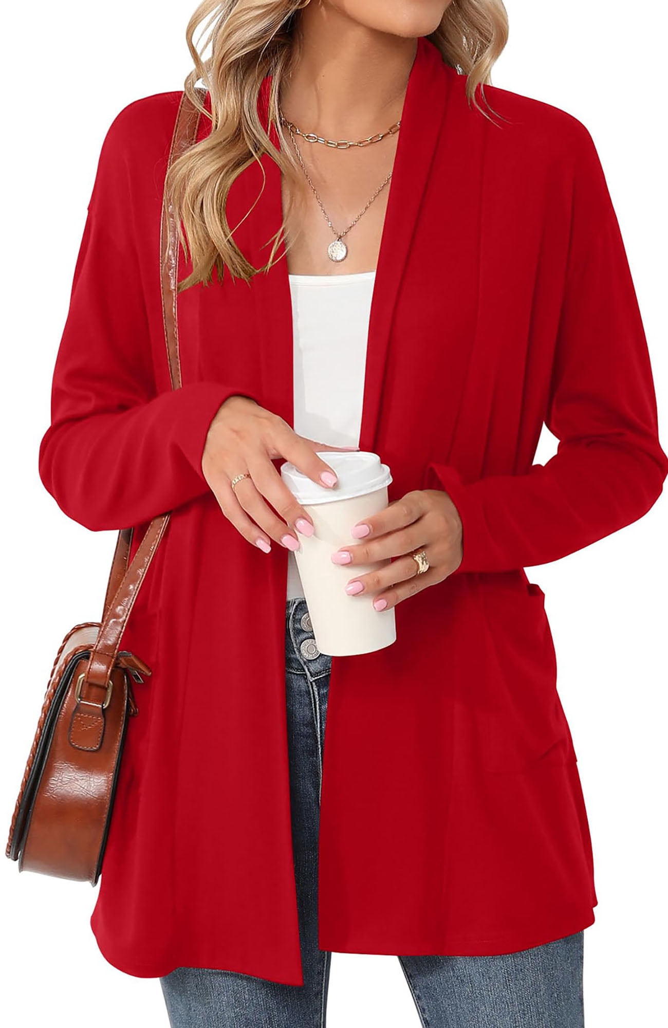 SHINE UP, Cardigan for Women, Lightweight, Long Sleeve Casual Pockets ...