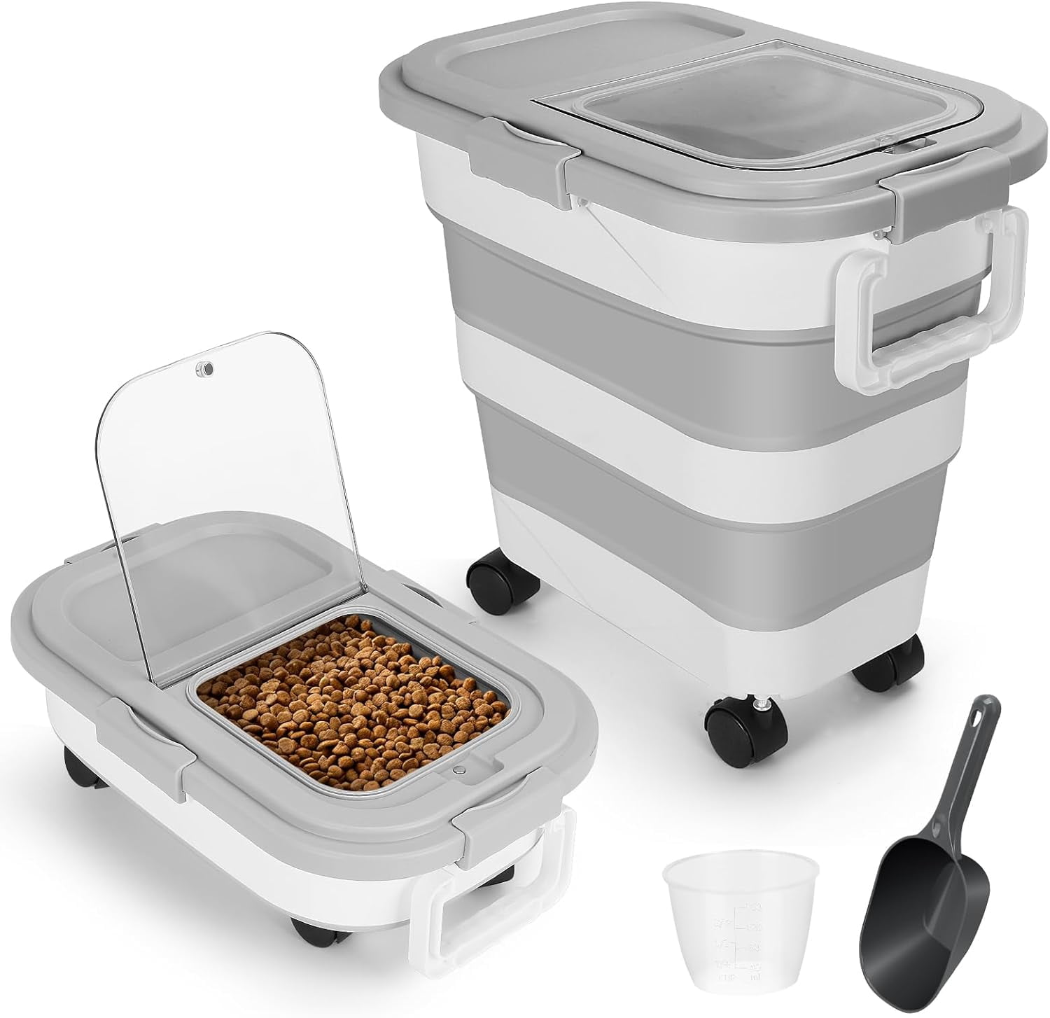 ShineMe Dog Food Storage Container, 30 Lbs Collapsible Food Storage ...