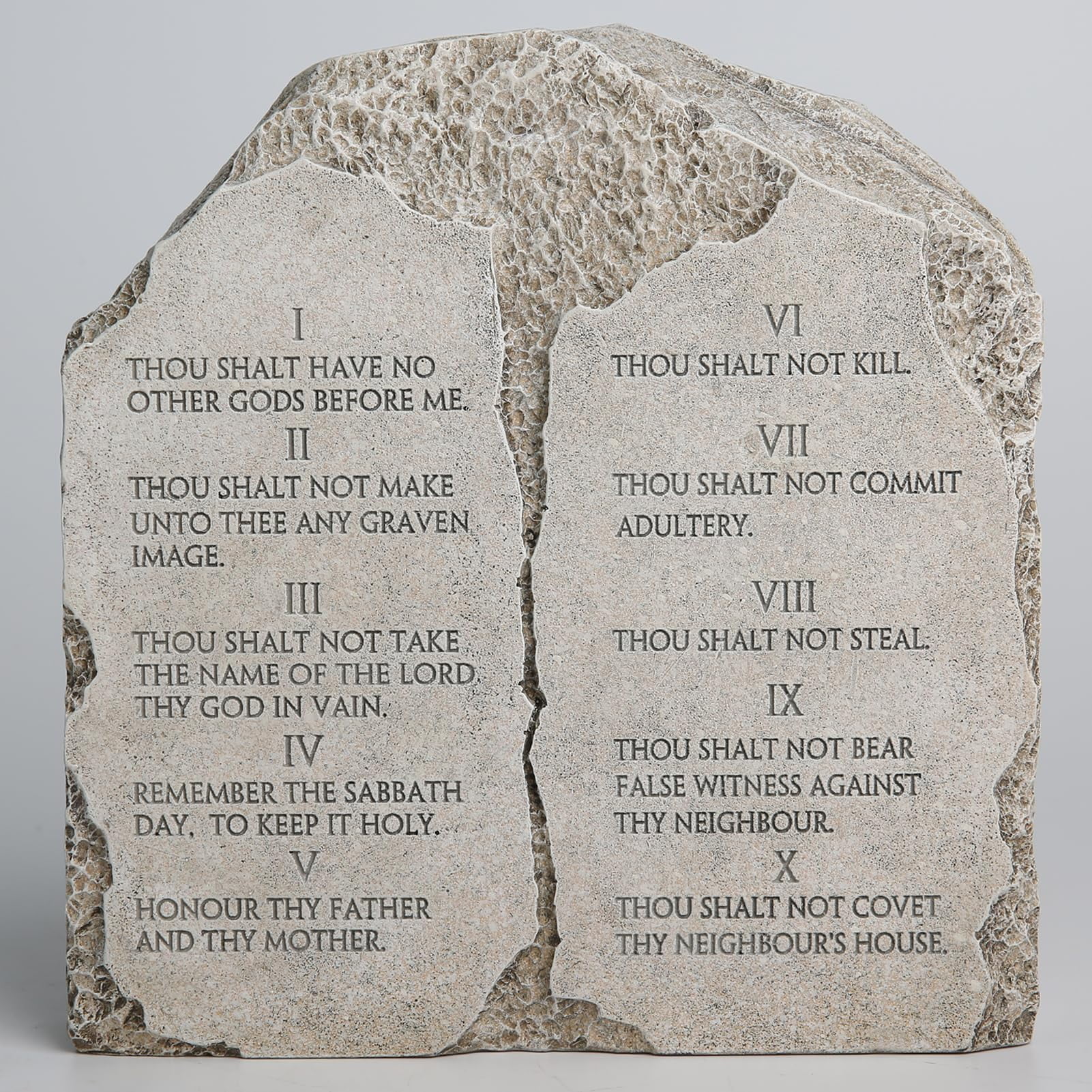 ShineOnAngel Ten Commandments Tabletop Decor - 6.8-Inch Stone Effect ...