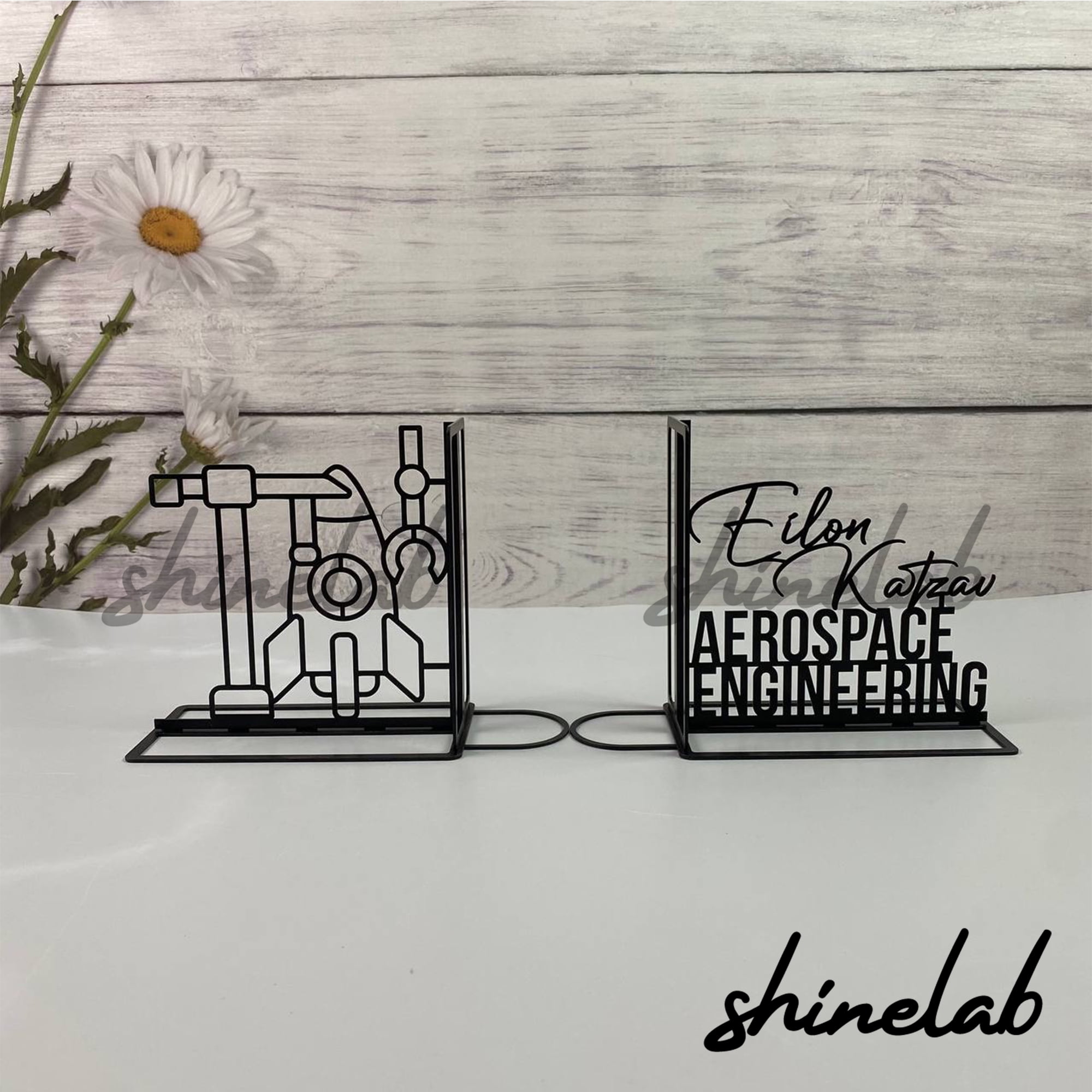 Shinelab Aerospace Engineering Metal Bookends Engineer Name Bookend ...