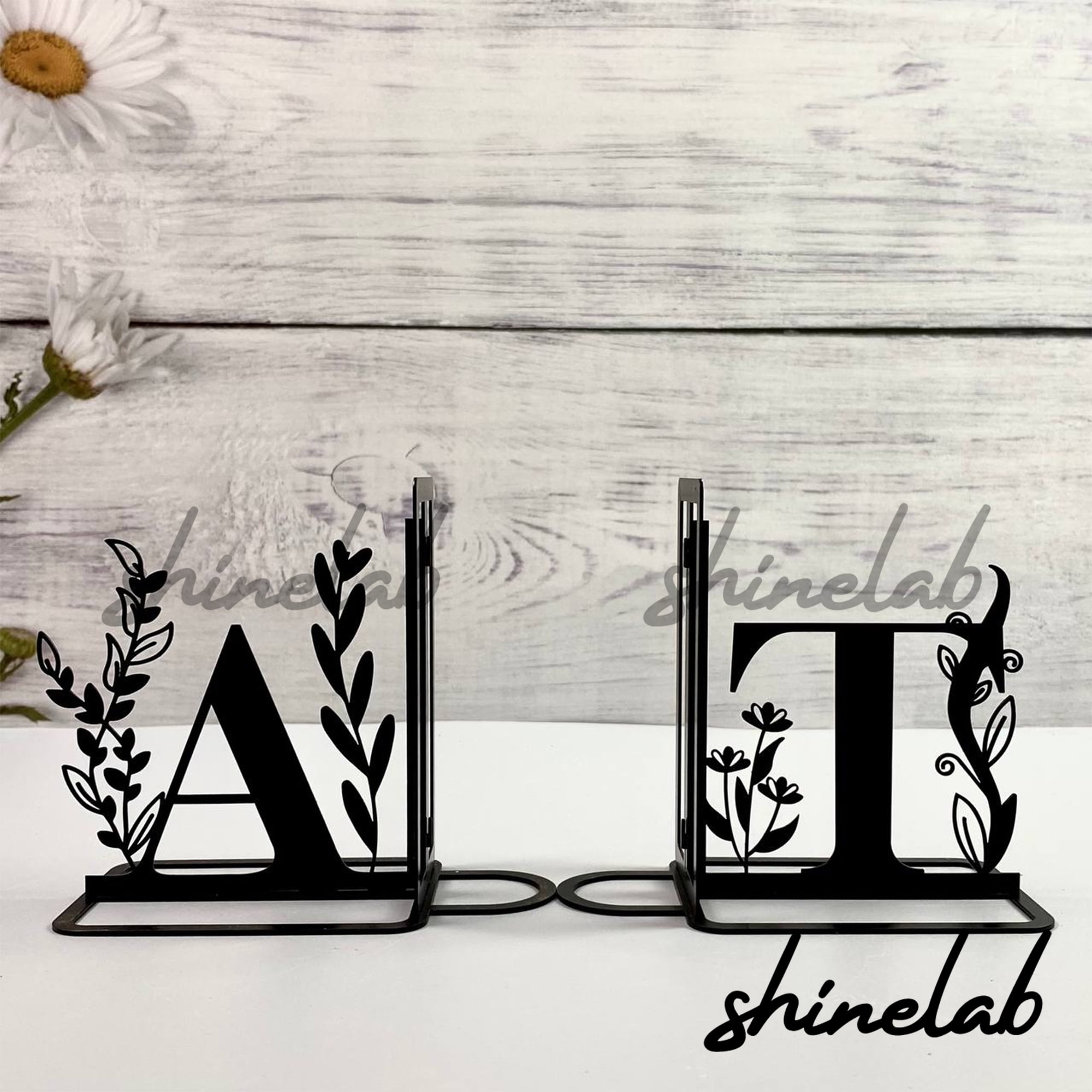 Shinelab Alphabet Metal Bookends DNA Double Biology Name Bookend Gift ...