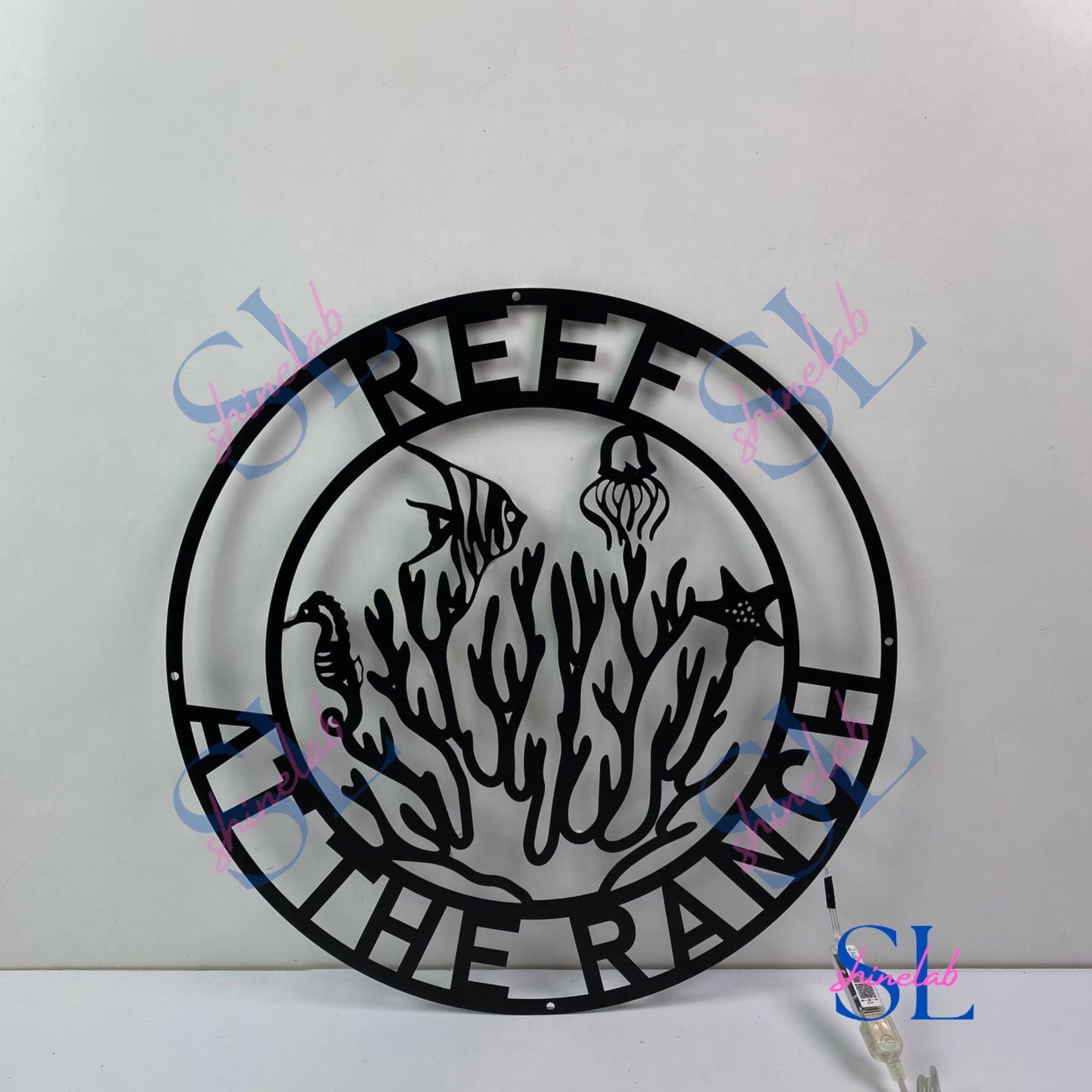 Shinelab Aquarium Reef Metal Sign, Coral Reef Sign, Reef Ocean Led Sign ...