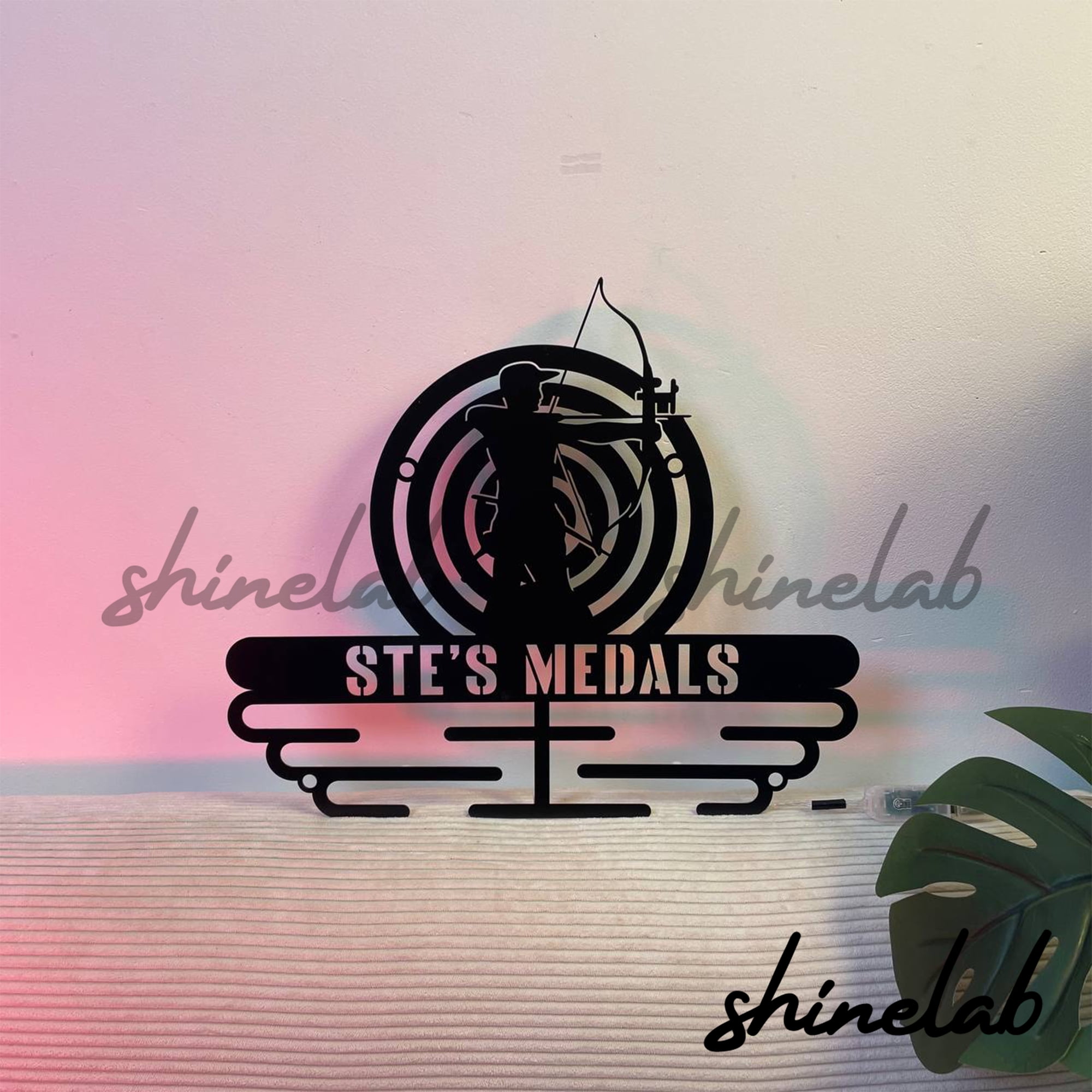 Shinelab Archery Custom Medal Hanger, Shooting Arrows LED Wall Decor ...