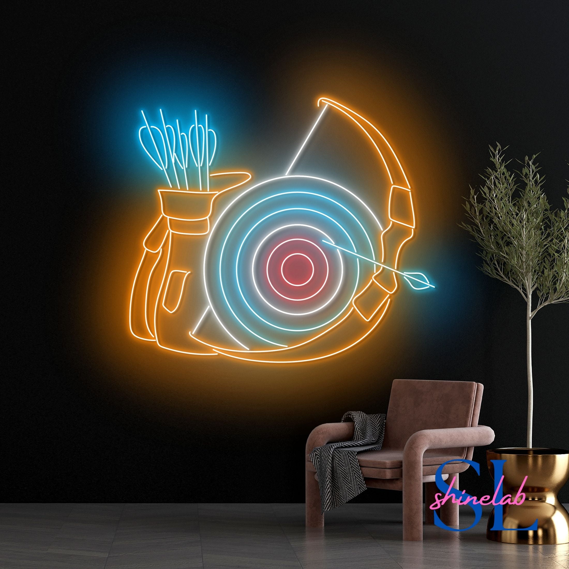 Shinelab Archery Neon Sign, Archery Bow Target Home Decor, Archer Led ...