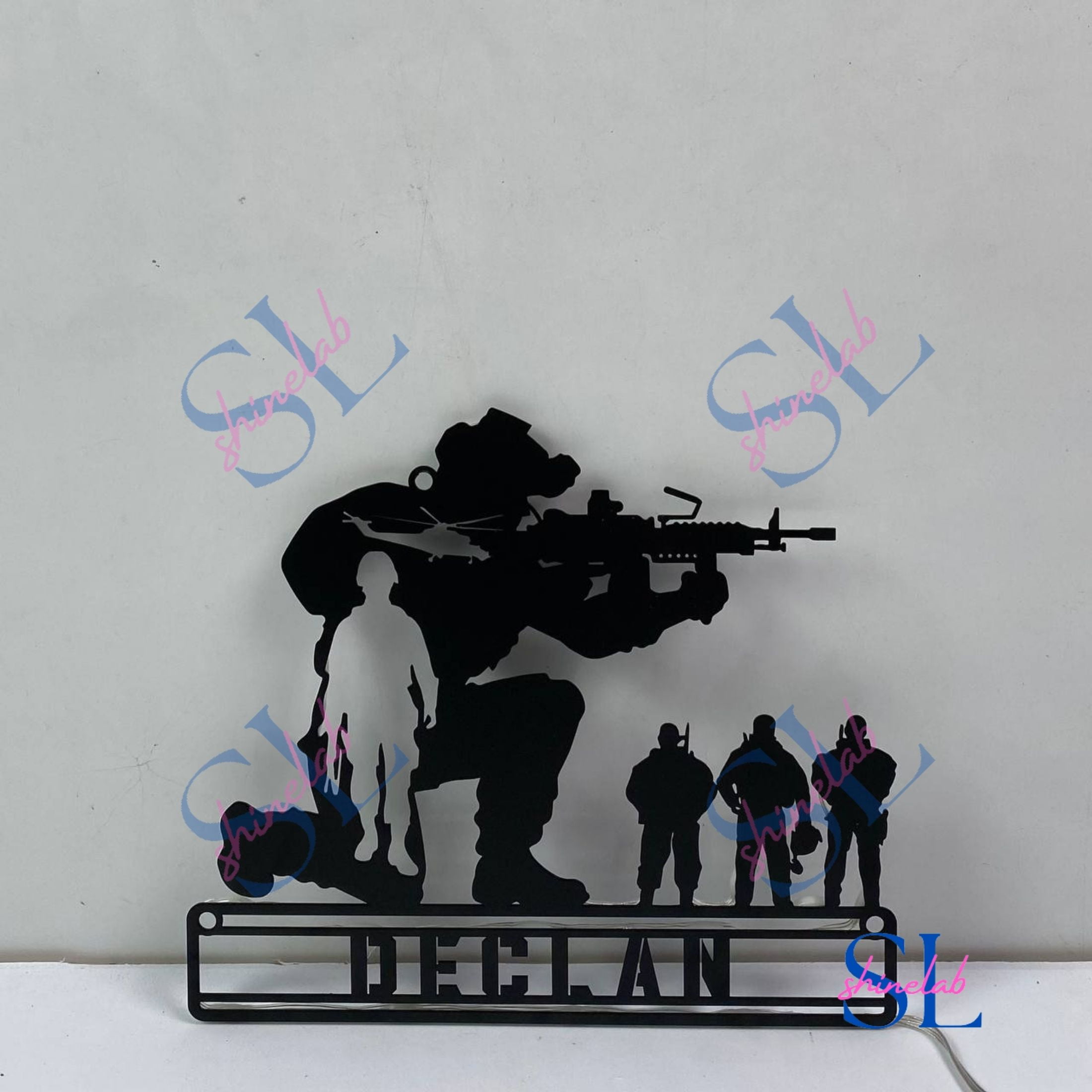 Shinelab Army Soldiers Metal Sign, Soldier Military Metal Wall Art Led ...