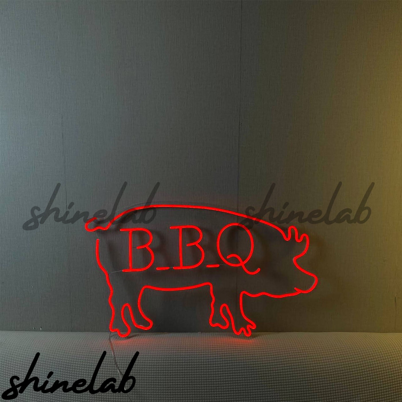 Shinelab BBQ Neon Sign, Pig LED Light for Barbecue Restaurant Decor ...