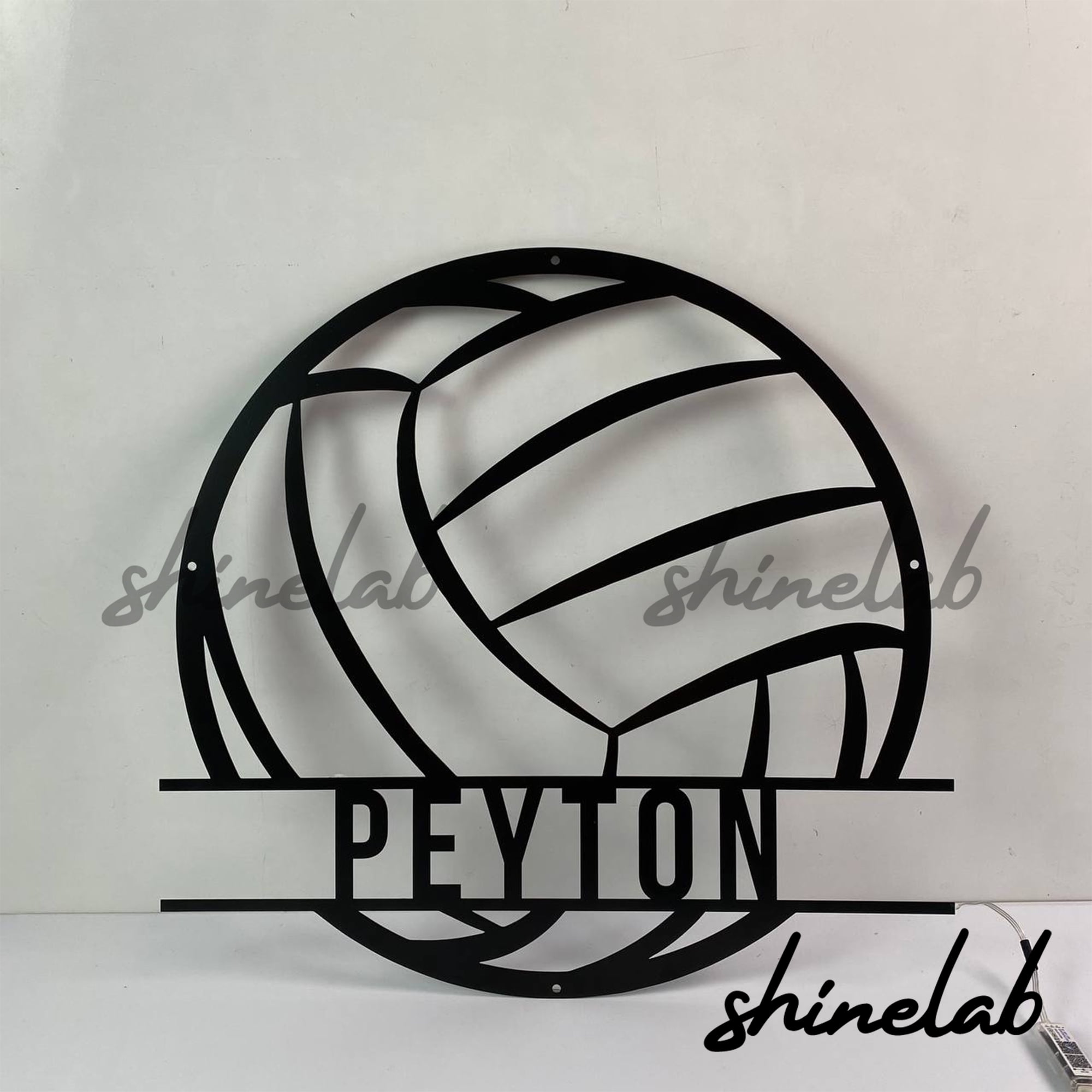 Shinelab Ball Volleyball Metal Sign LED Wall Art, Custom Volleybal ...