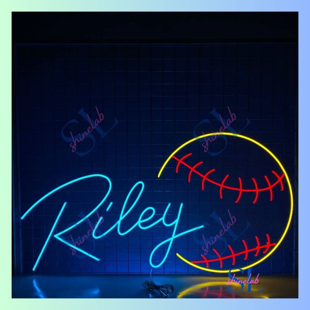 Shinelab Baseball Neon Sign, Baseball Neon Light For Kids, Baseball Led ...