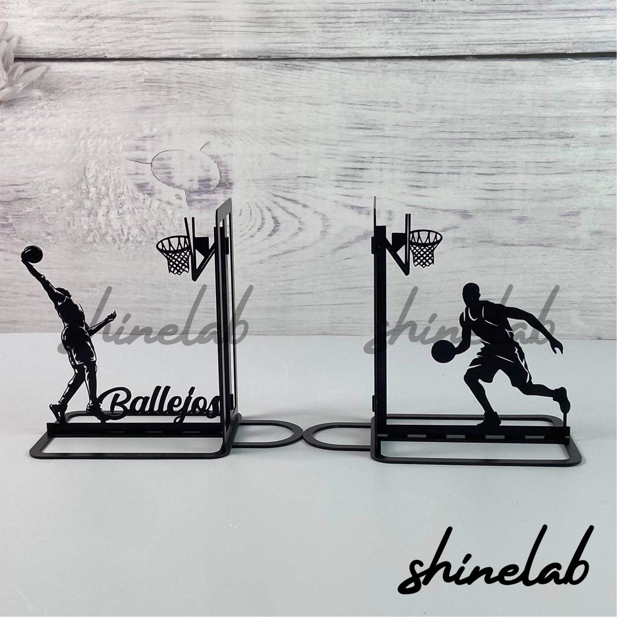 Shinelab Basketball Metal Bookends Basketball Player Name Bookend ...