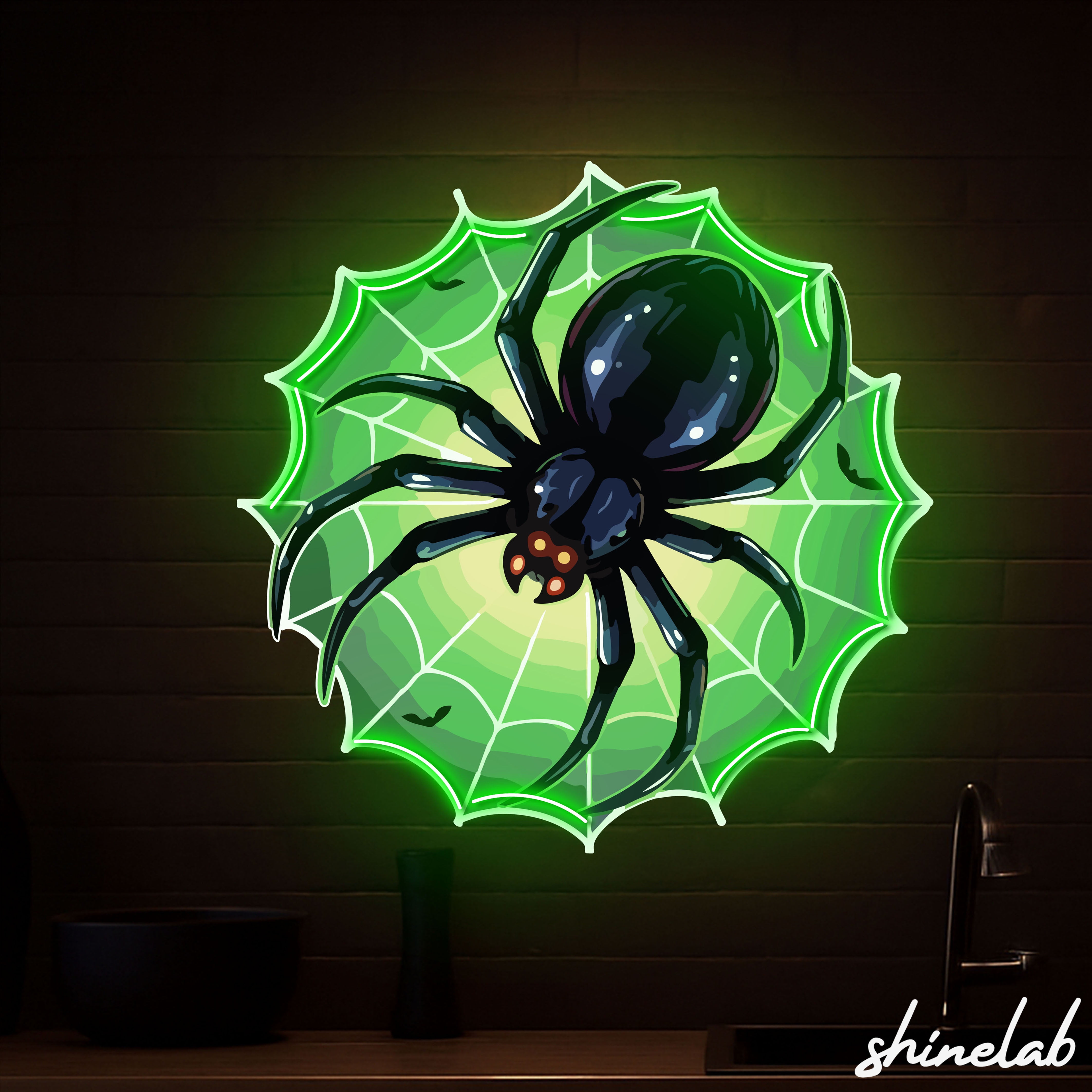 Shinelab Black Widow Spider Neon Sign, Halloween Decor, Scary Game Room ...