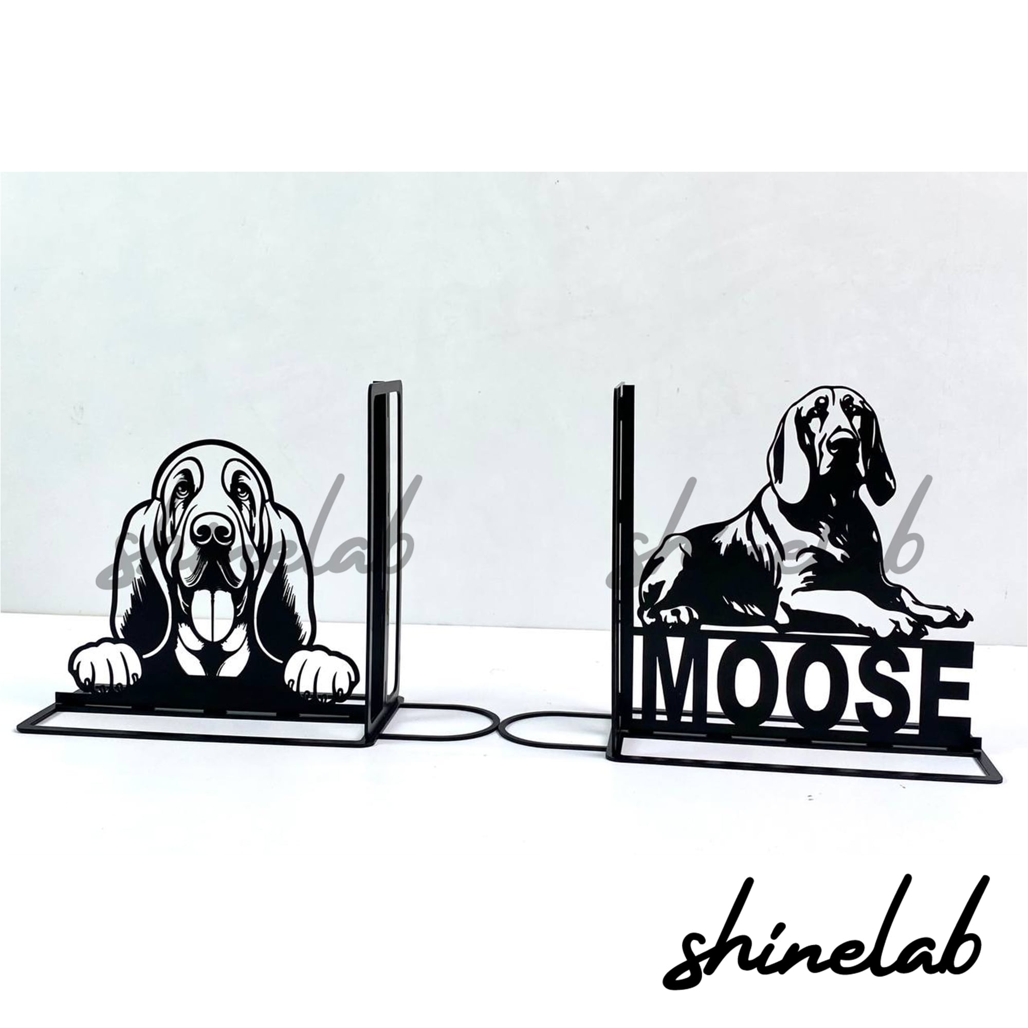 Shinelab Bloodhound Metal Bookends Custom Dog Name Bookend Gift, Police ...