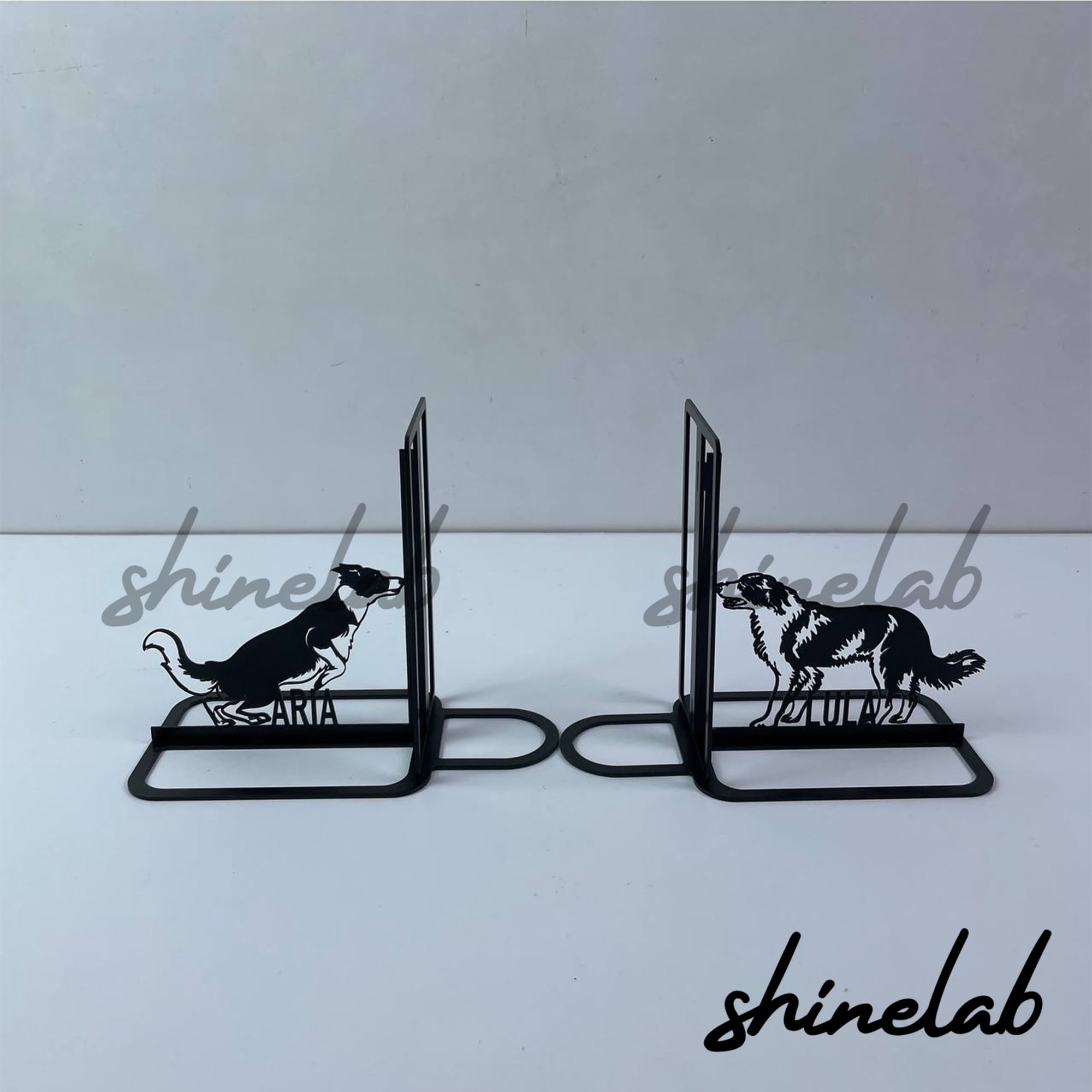 Shinelab Border Collie Dog Metal Bookends Custom Dog Pet Name Bookend ...