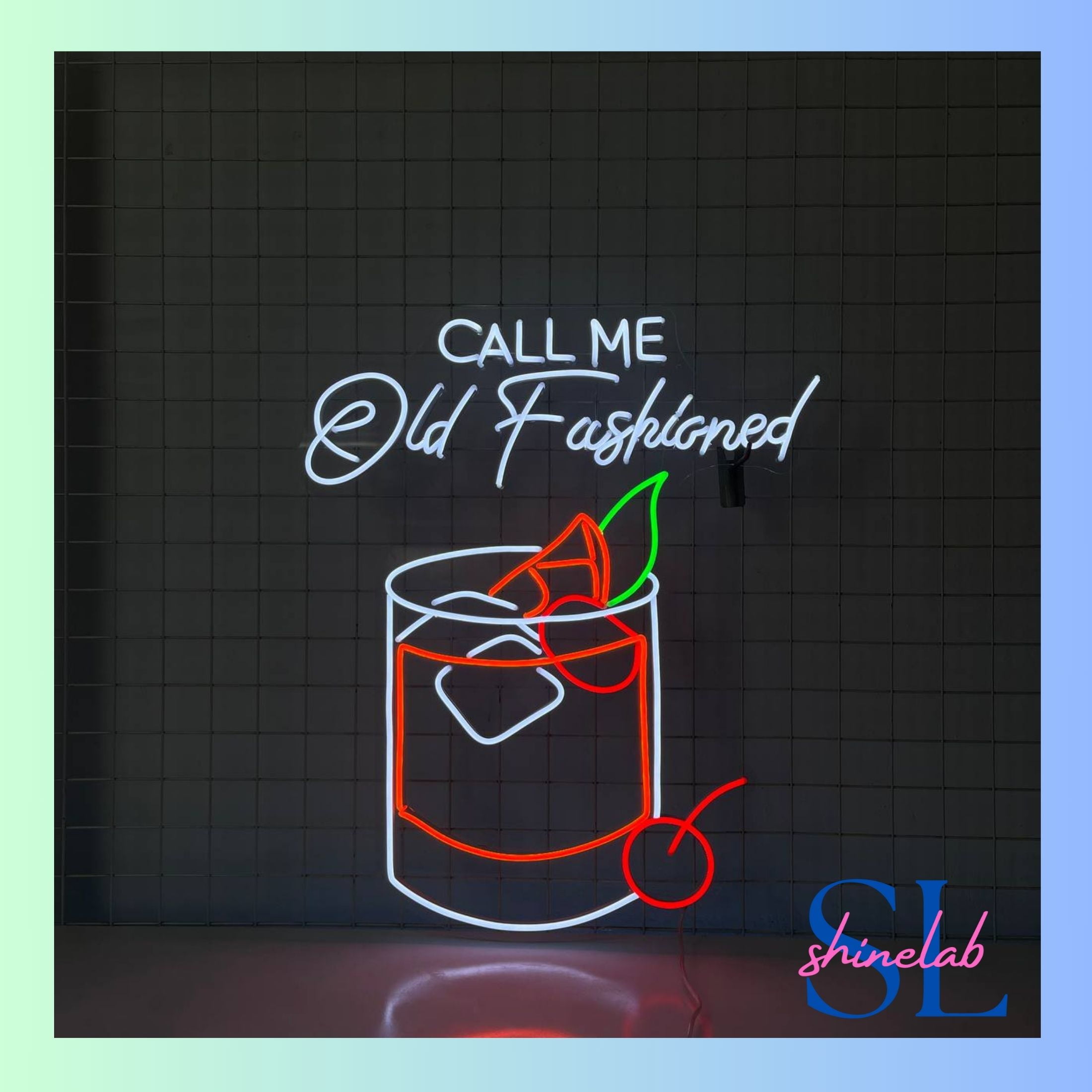 Shinelab Call Me Old Fashioned Neon Sign, Cocktails Wall Art Light ...