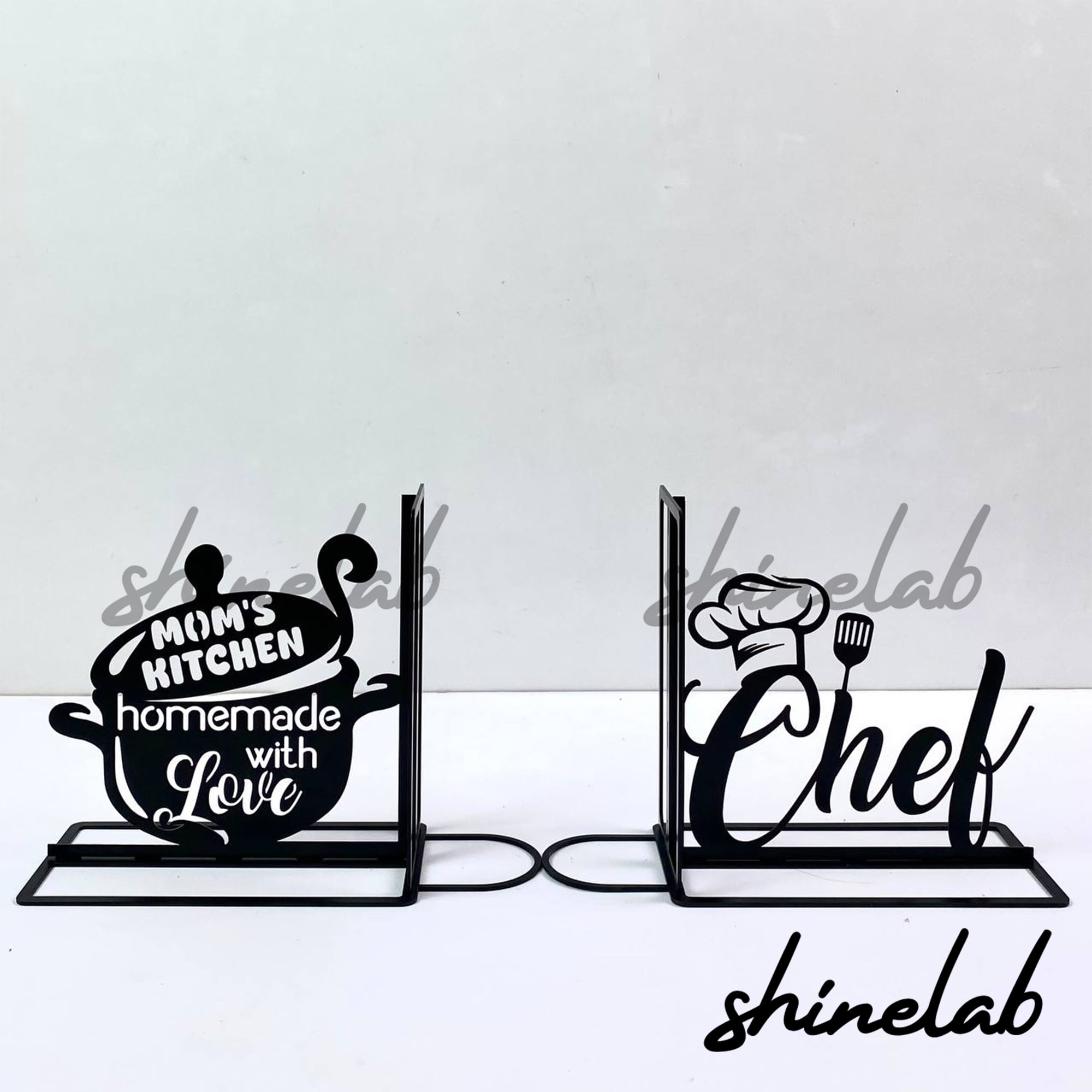 Shinelab Chef Metal Bookends Custom Chef Name Bookend Gift, Cooking ...