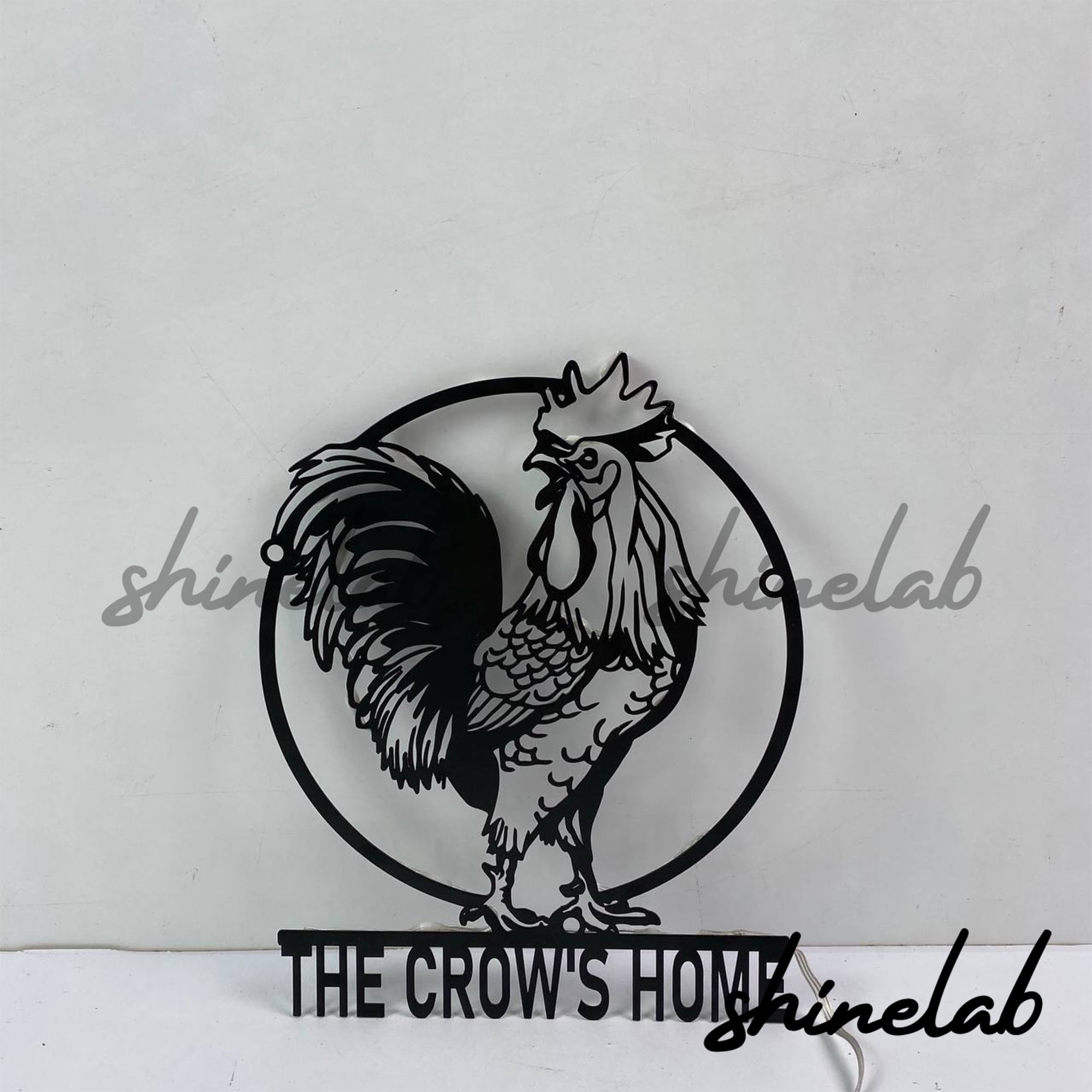 Shinelab Chicken Rooster Metal Sign LED Wall Art, Custom Rooster Art ...