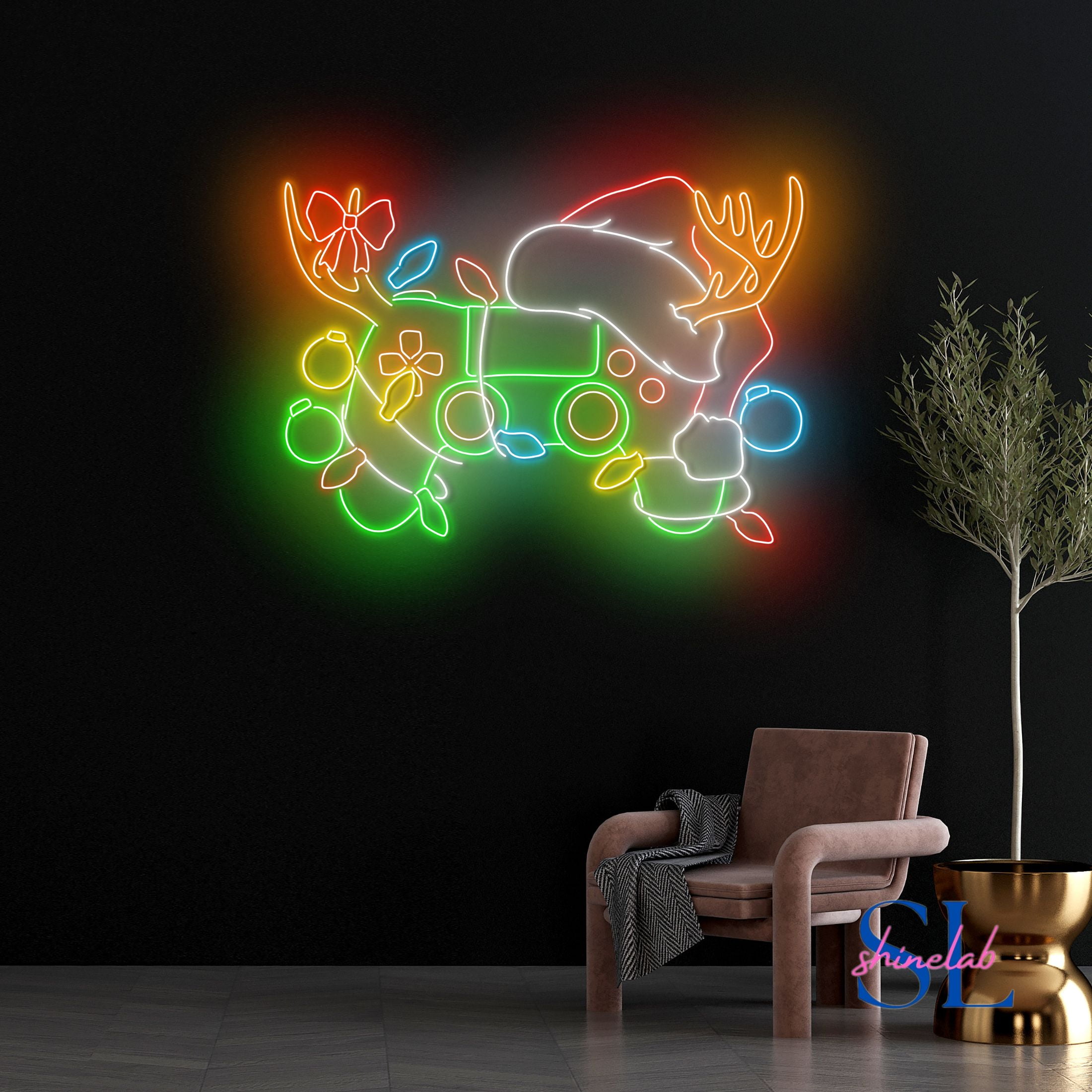 Shinelab Christmas Game Controller Neon Sign, Gamer Christmas Led Sign ...