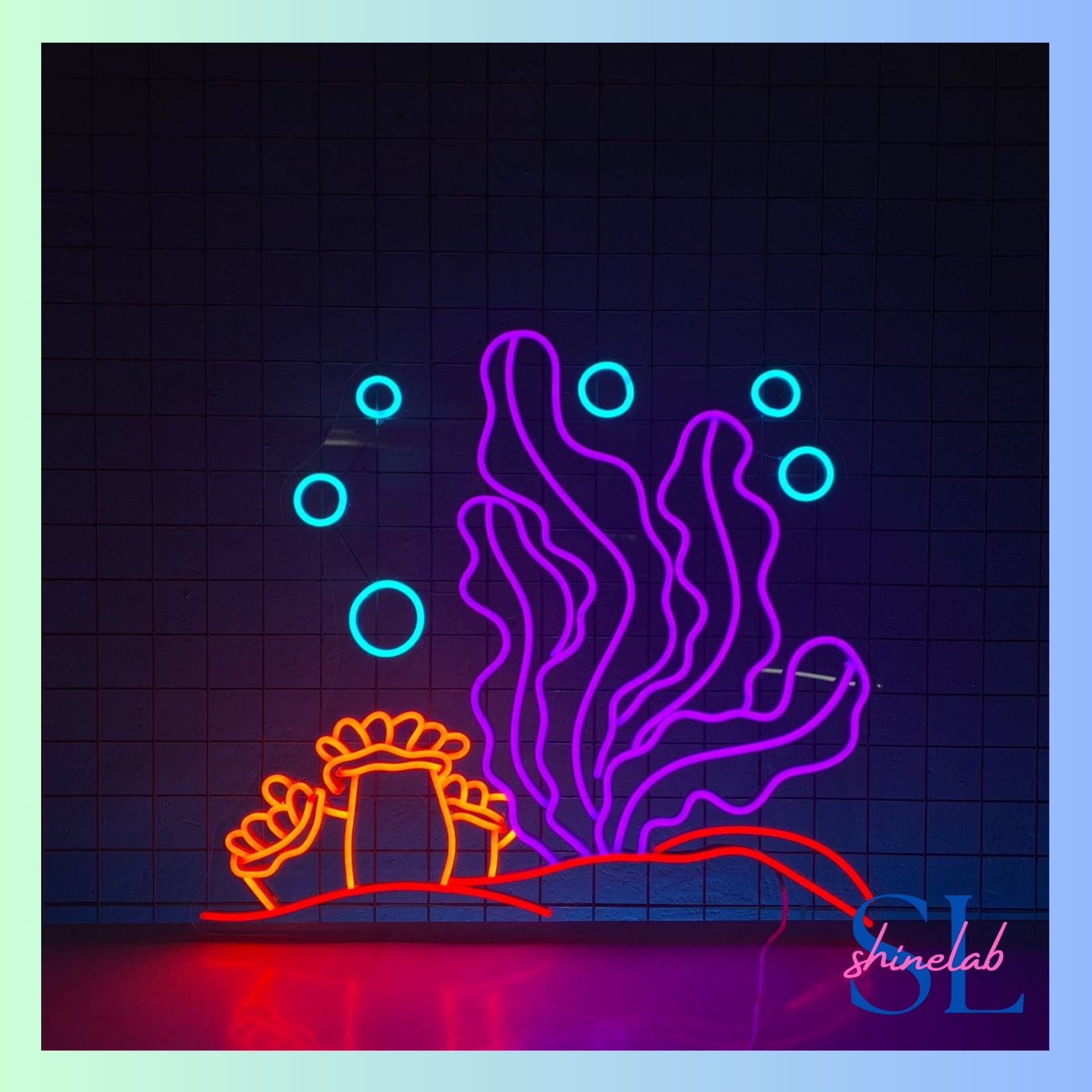 Shinelab Coral Ocean Neon Sign, Beach Coral Wall Art Light, Custom ...