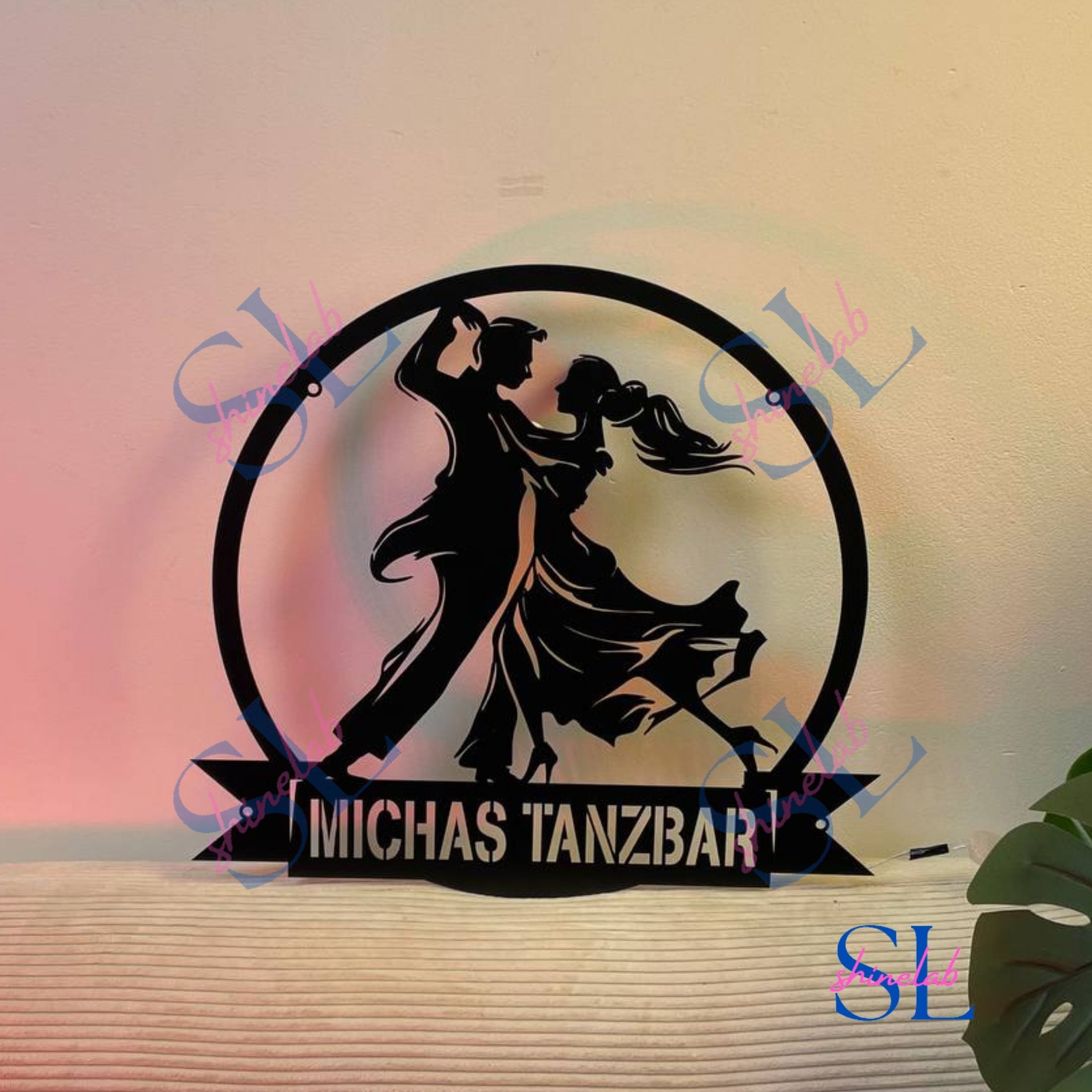 Shinelab Couple Ballroom Dancing Metal Wall Art LED Light, Classical ...