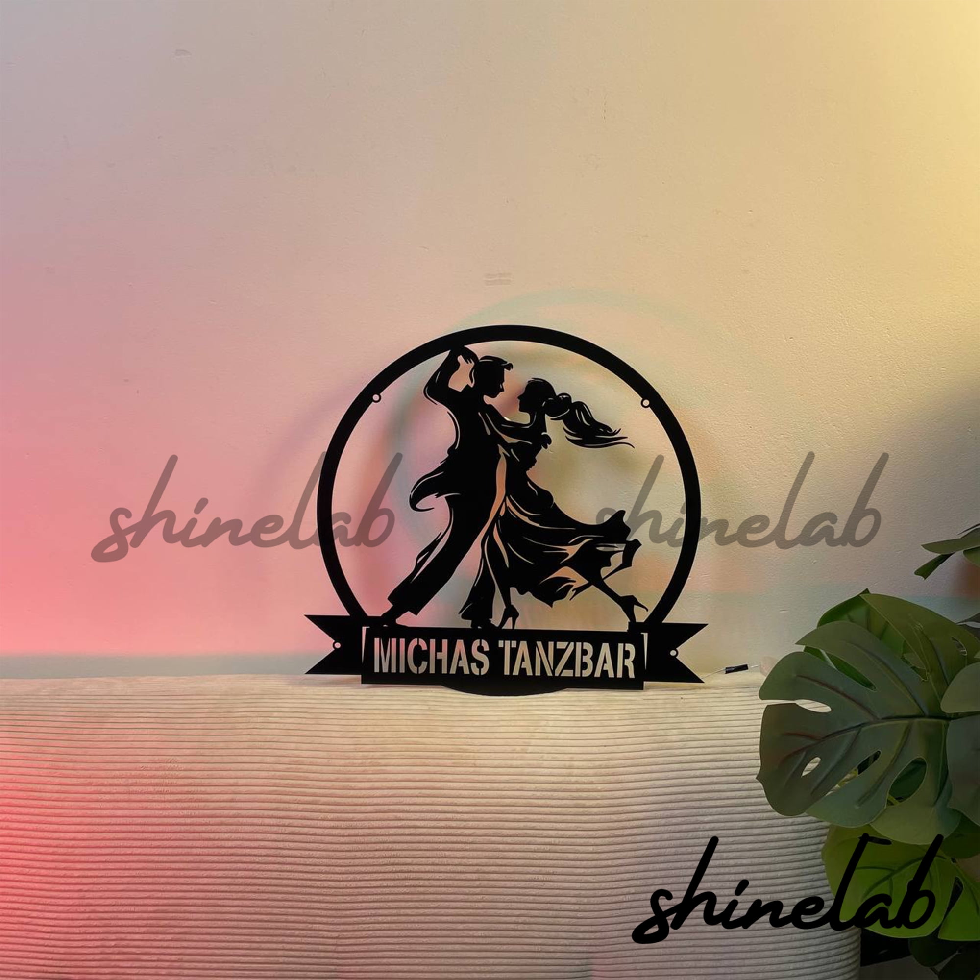 Shinelab Couple Line Dancing LED Wall Art, Custom Dancers Metal Sign ...