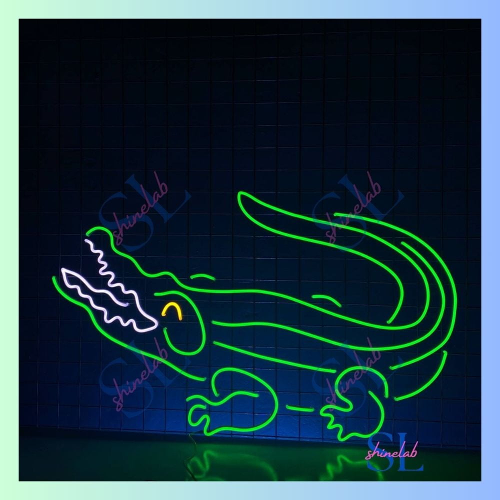 Shinelab Crocodile Neon Light, Alligator Led Light, Crocodile Neon Sign ...