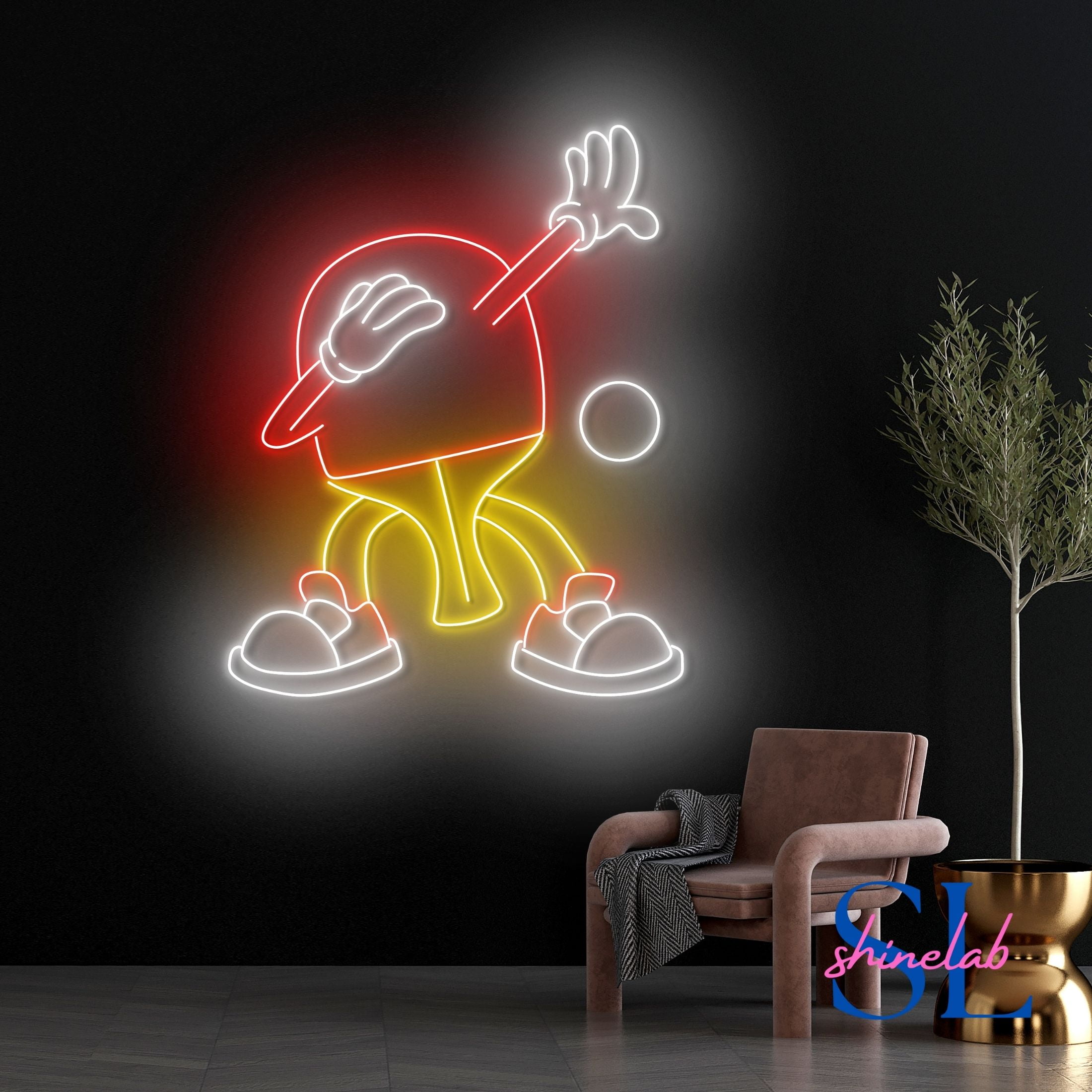 Shinelab Dabbing Ping Pong Neon Sign, Table Tennis Racket Led Sign ...