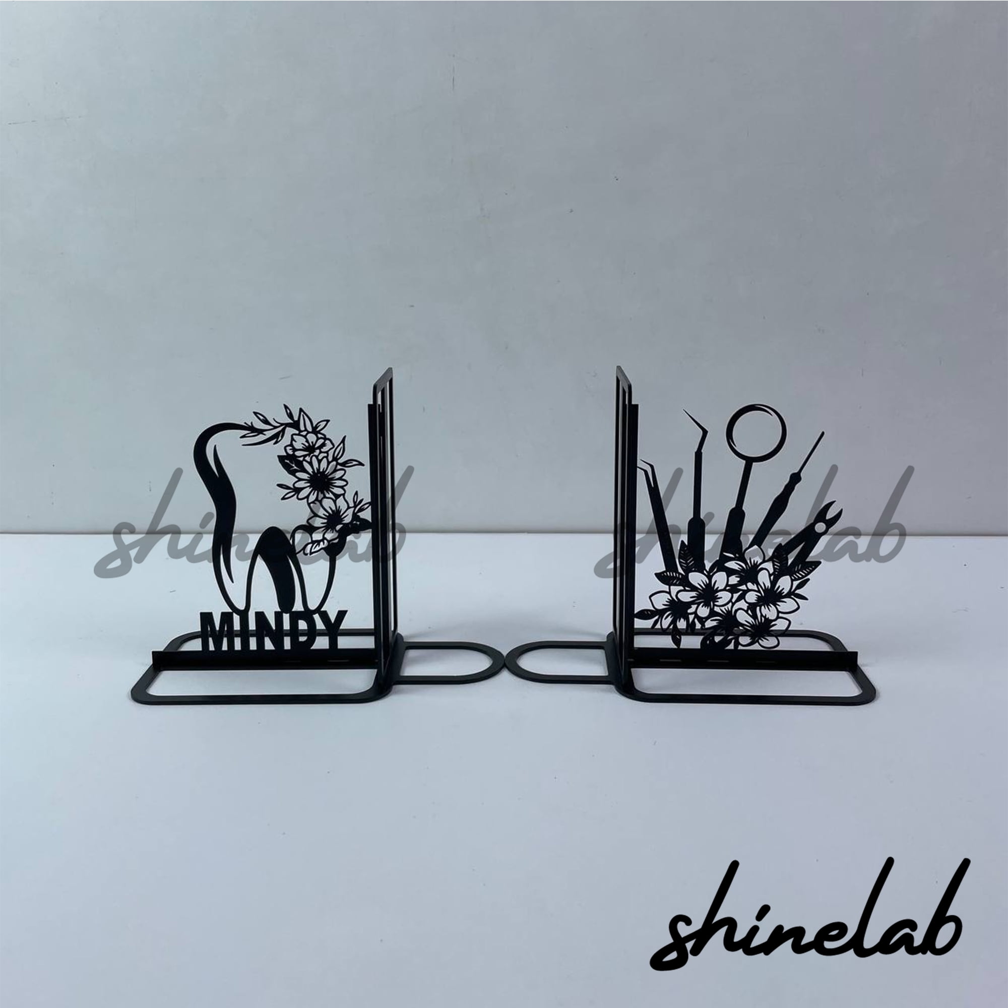 Shinelab Dentist Metal Bookends Custom Dental Clinic Name Bookend Gift ...