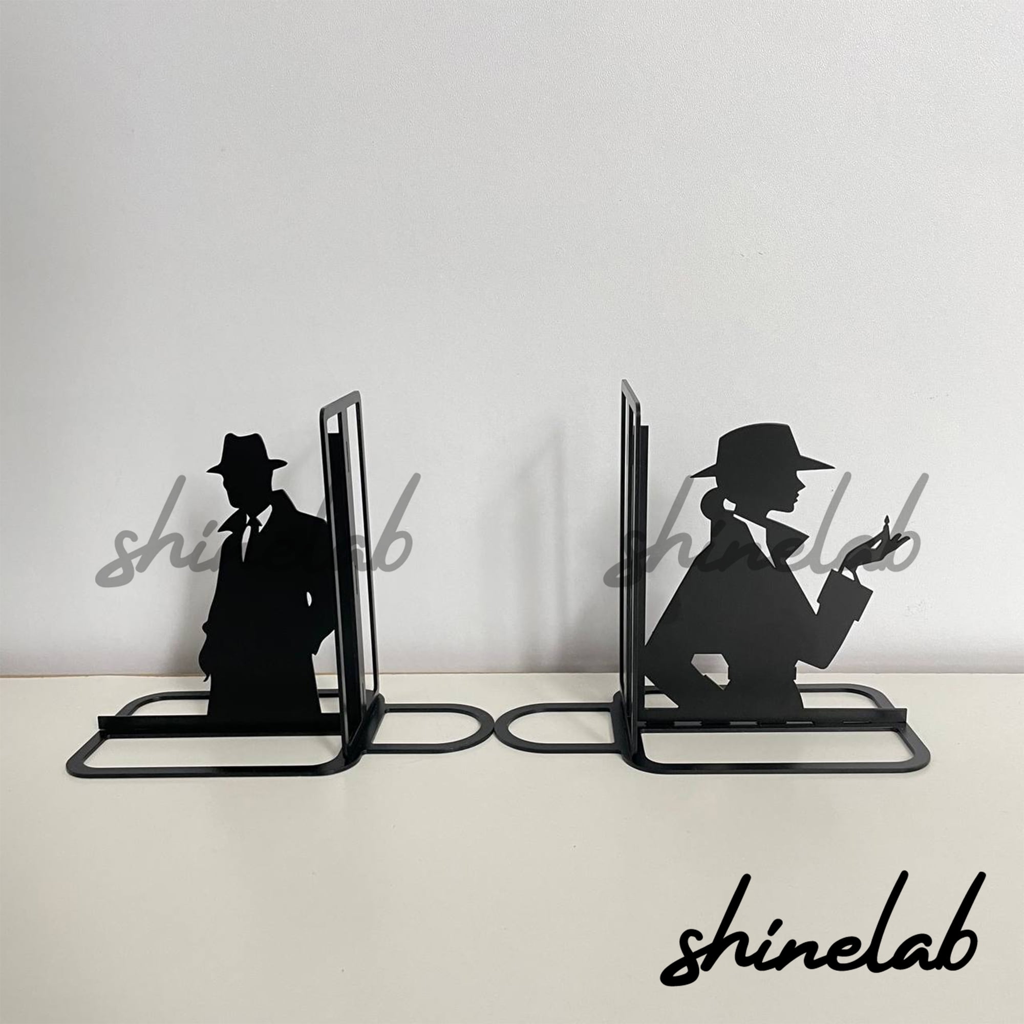 Shinelab Detective Metal Bookends Custom Detective Name Bookend Gift ...