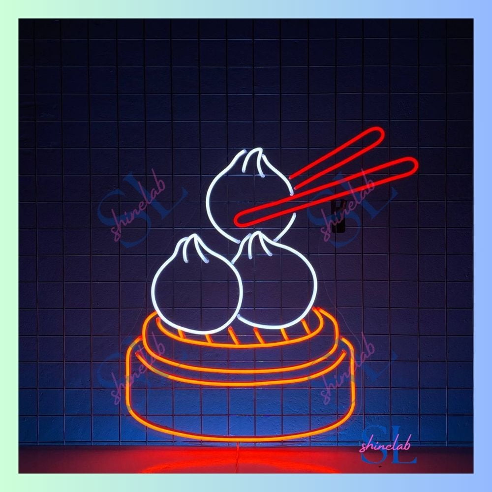 Shinelab Dim Sum Neon Sign, Dimsum Neon Light, Chinese Food Neon Light, Restaurant Store Wall ...