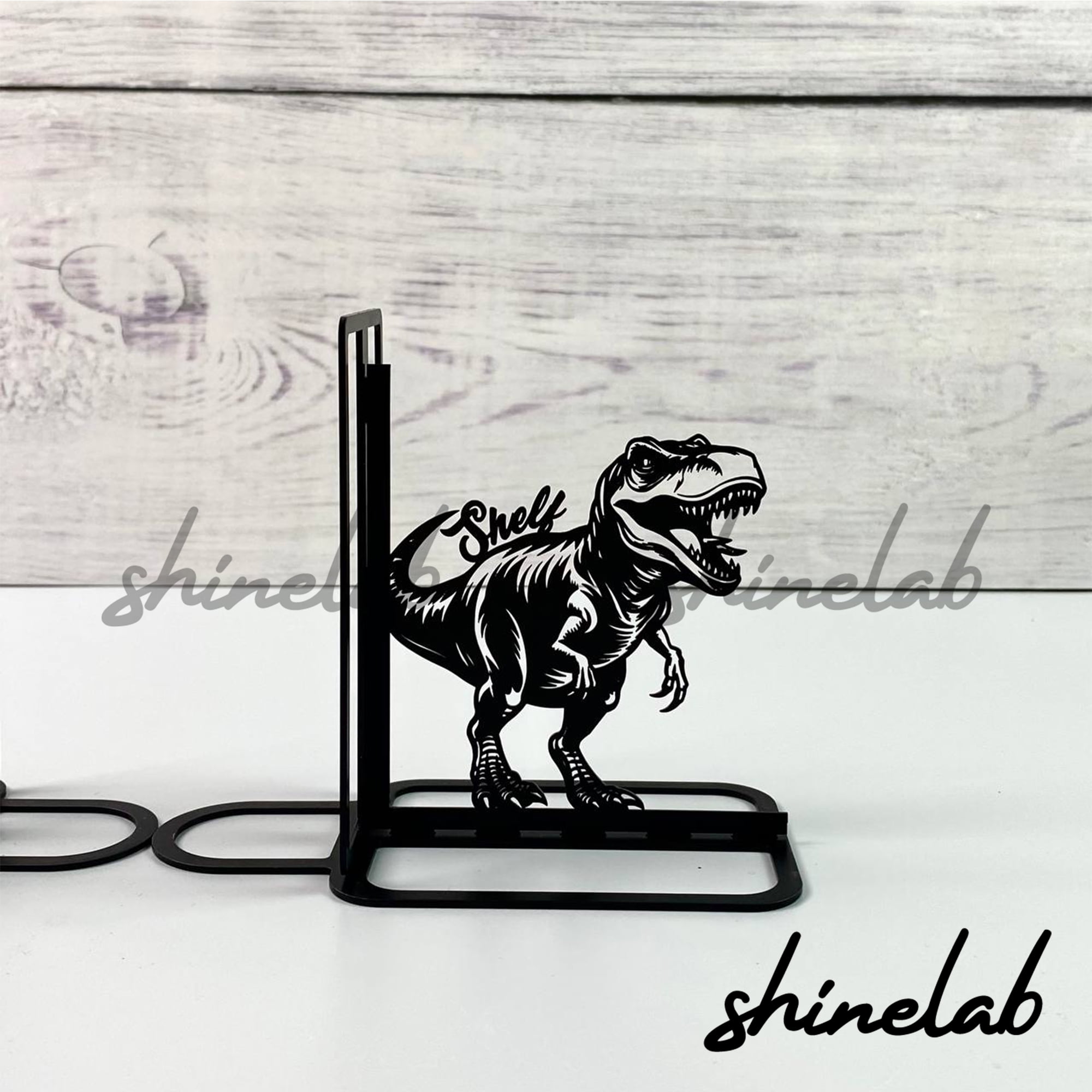 Shinelab Dinosaurs Metal Bookends Custom Prehistoric Dinosaur Name ...