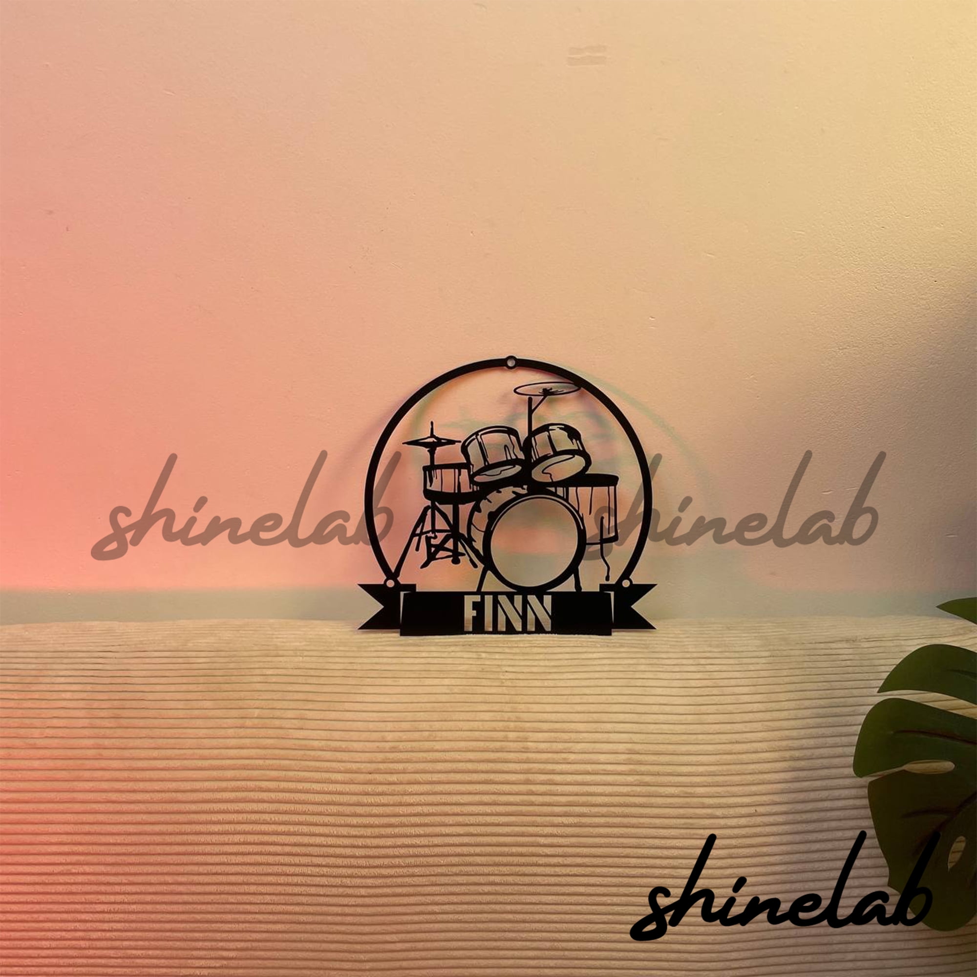 Shinelab Drum Set LED Wall Art, Custom Drummer Metal Sign, Music Band Home Decor 9653 - Walmart.com