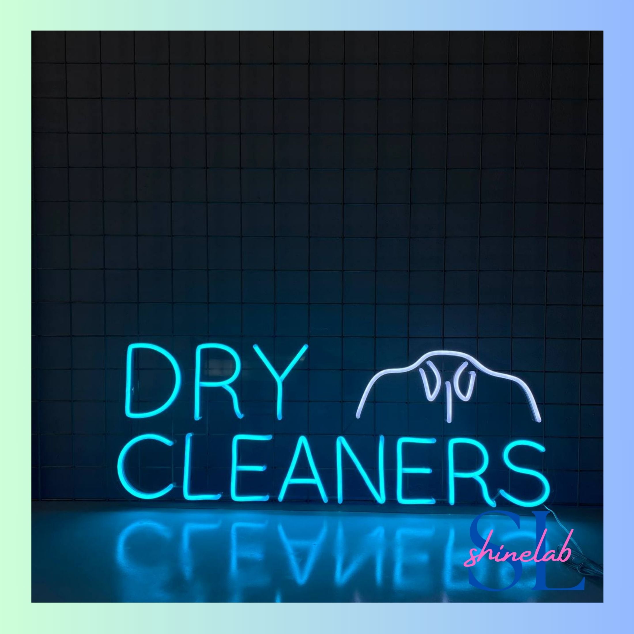 Shinelab Dry Cleaners Neon Sign, Dry Cleaning Service Wall Art, Laundry ...