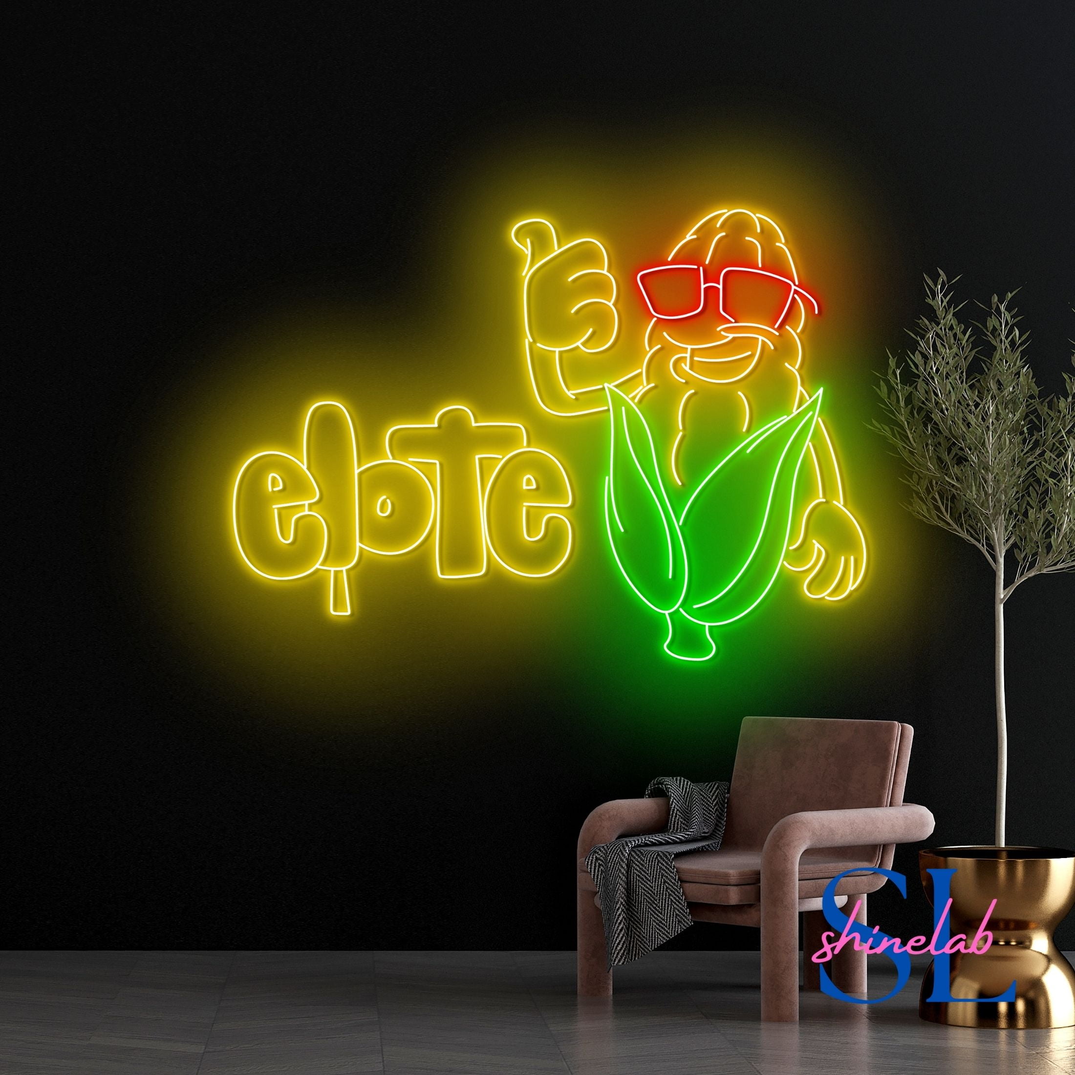Shinelab Elote Neon Sign, Elote Led Sign, Fast Food Restaurant Wall ...