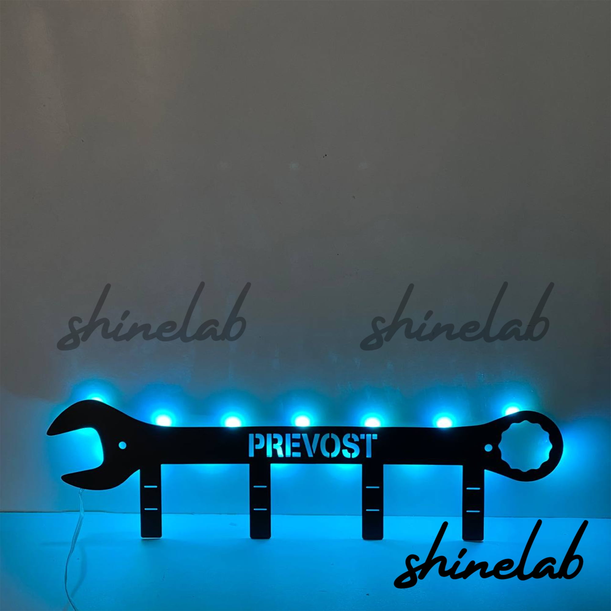 Shinelab Engraved Wrench Metal Sign LED Wall Art, Custom Garage Sign ...