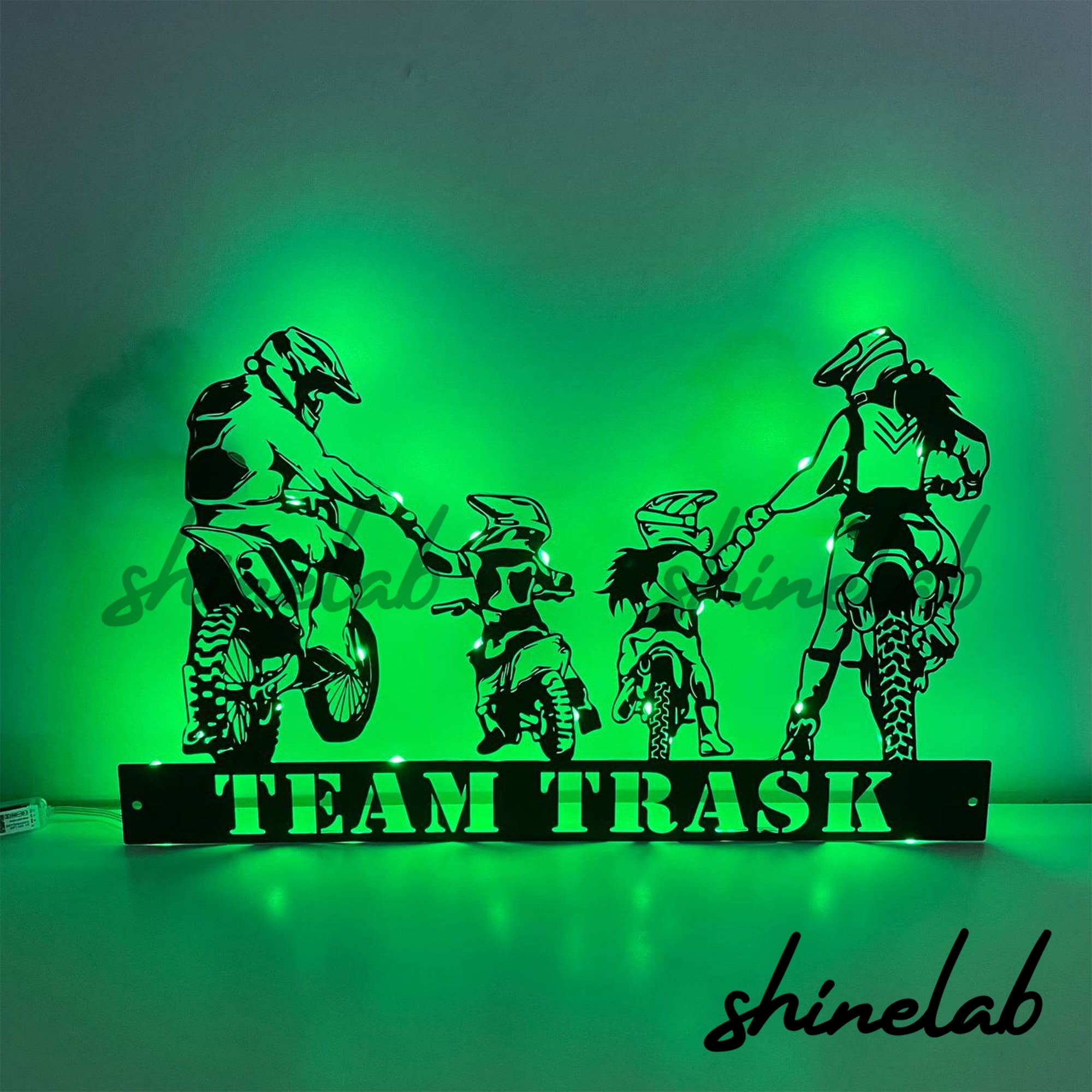 Shinelab Family Motocross Biker Metal Sign LED Wall Art, Custom Biker Wall Decor 11253 - Walmart.com