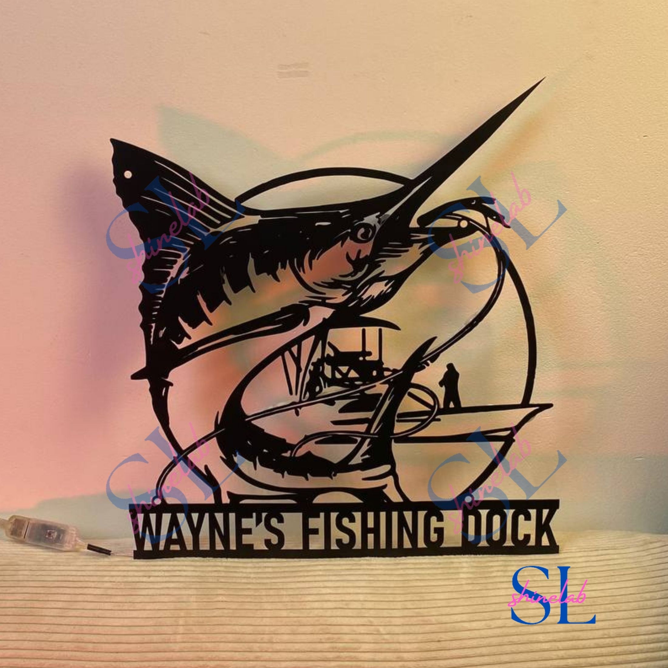 Shinelab Fish Fishing Metal Sign, Fisherman Metal Wall Sign, Fish Metal ...