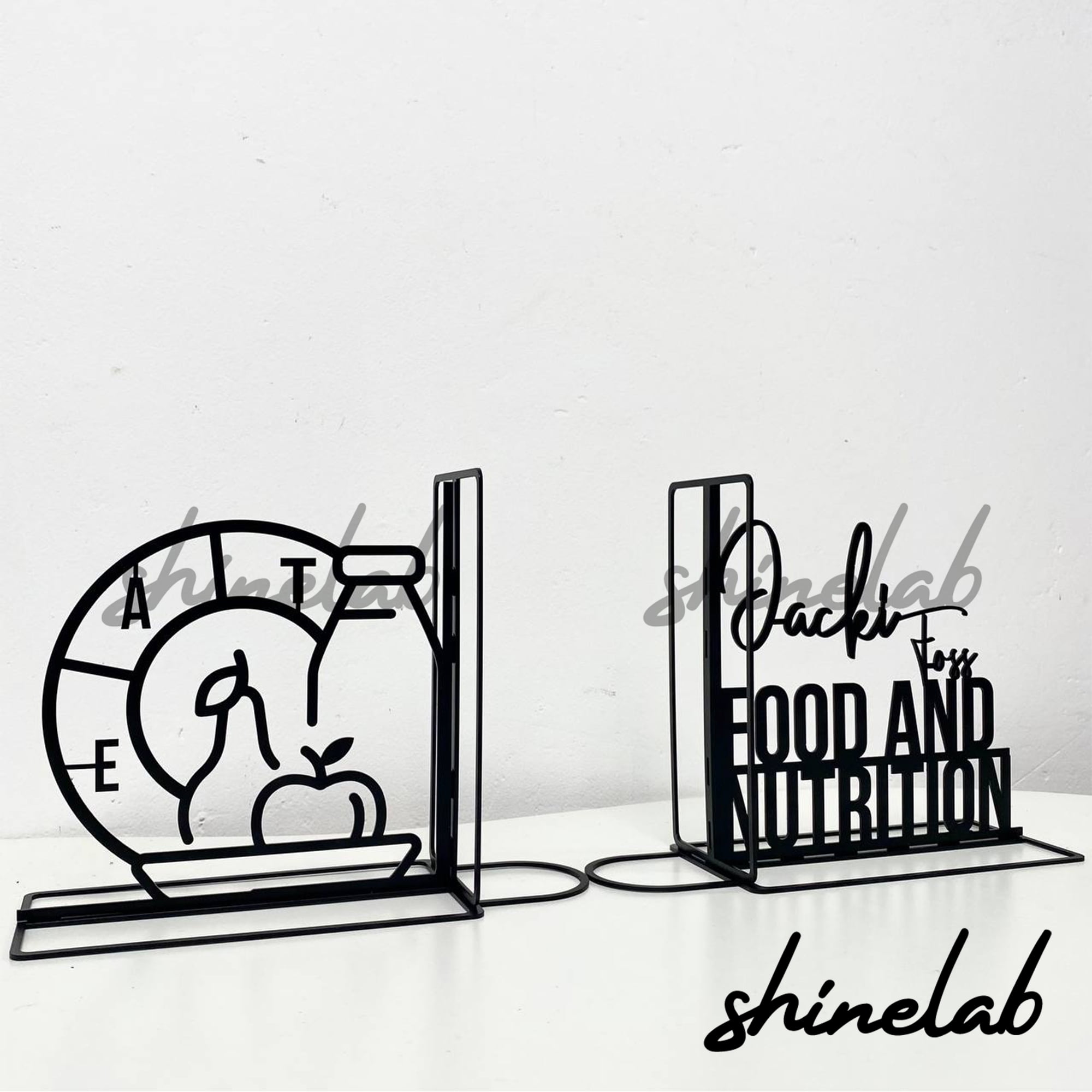 Shinelab Food and Nutrition Metal Bookends Custom Name Bookend Gift ...